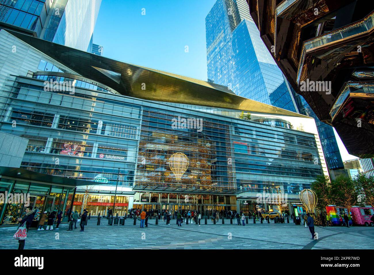 New York, NY – USA – Nov 20, 2022 View of shoppers and tourists enjoying Hudson Yards, a ...