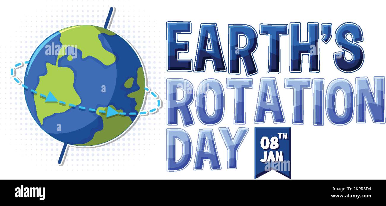 Happy earths rotation day banner design illustration Stock Vector Image ...