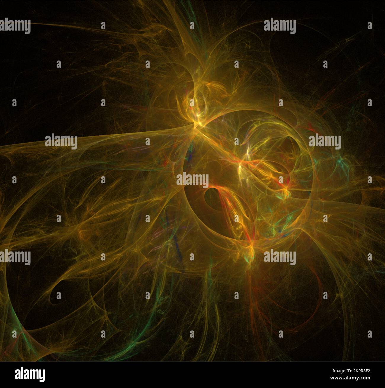 illustration of yellow space planet star system, color graphics ...