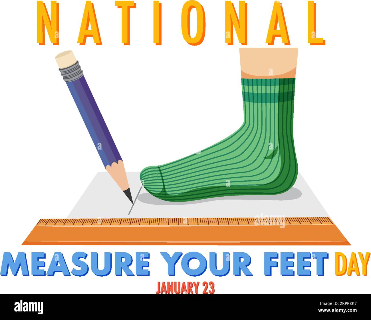 National Measure Your Feet Day Banner Design illustration Stock Vector ...
