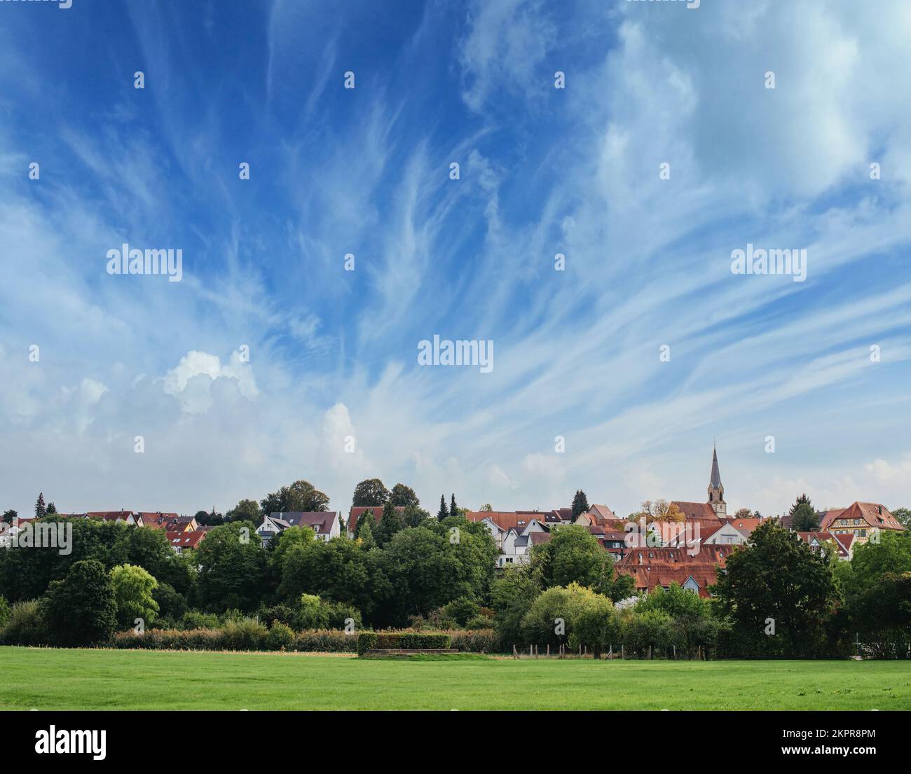 Freiberg am Neckar On the Sunset. Small European town in Baden ...