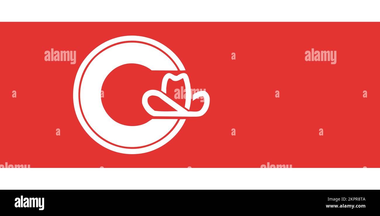 Top view of flag Calgary, Alberta Canada. Canadian travel and patriot ...