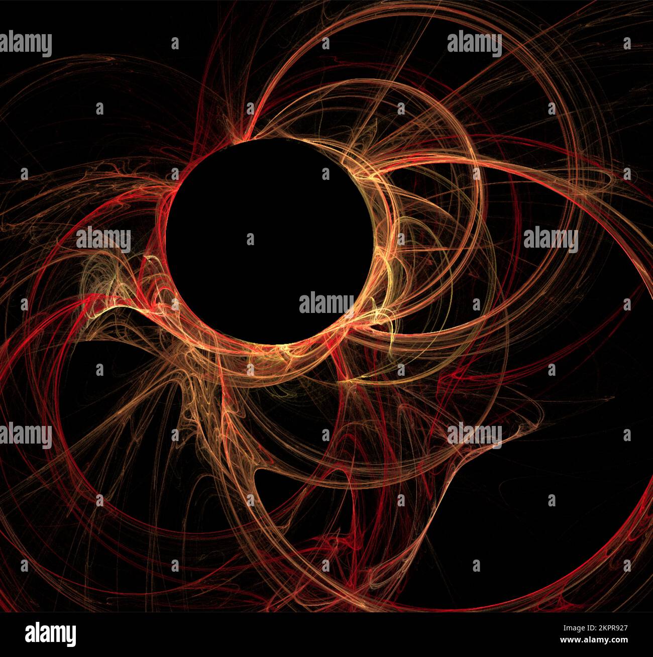 illustration of orange space planet star system, color graphics ...