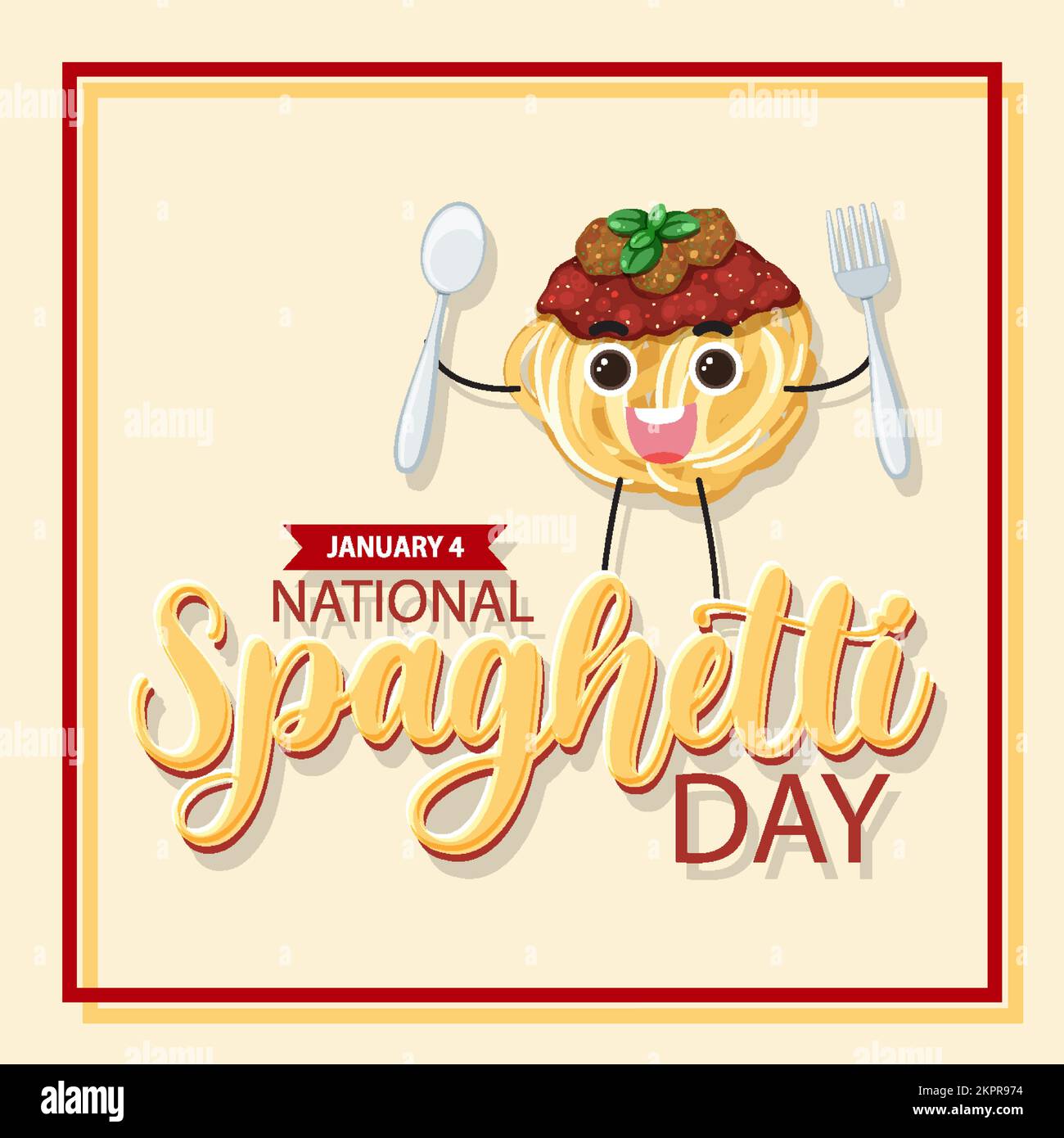 National Spaghetti Day Banner Design illustration Stock Vector Image ...