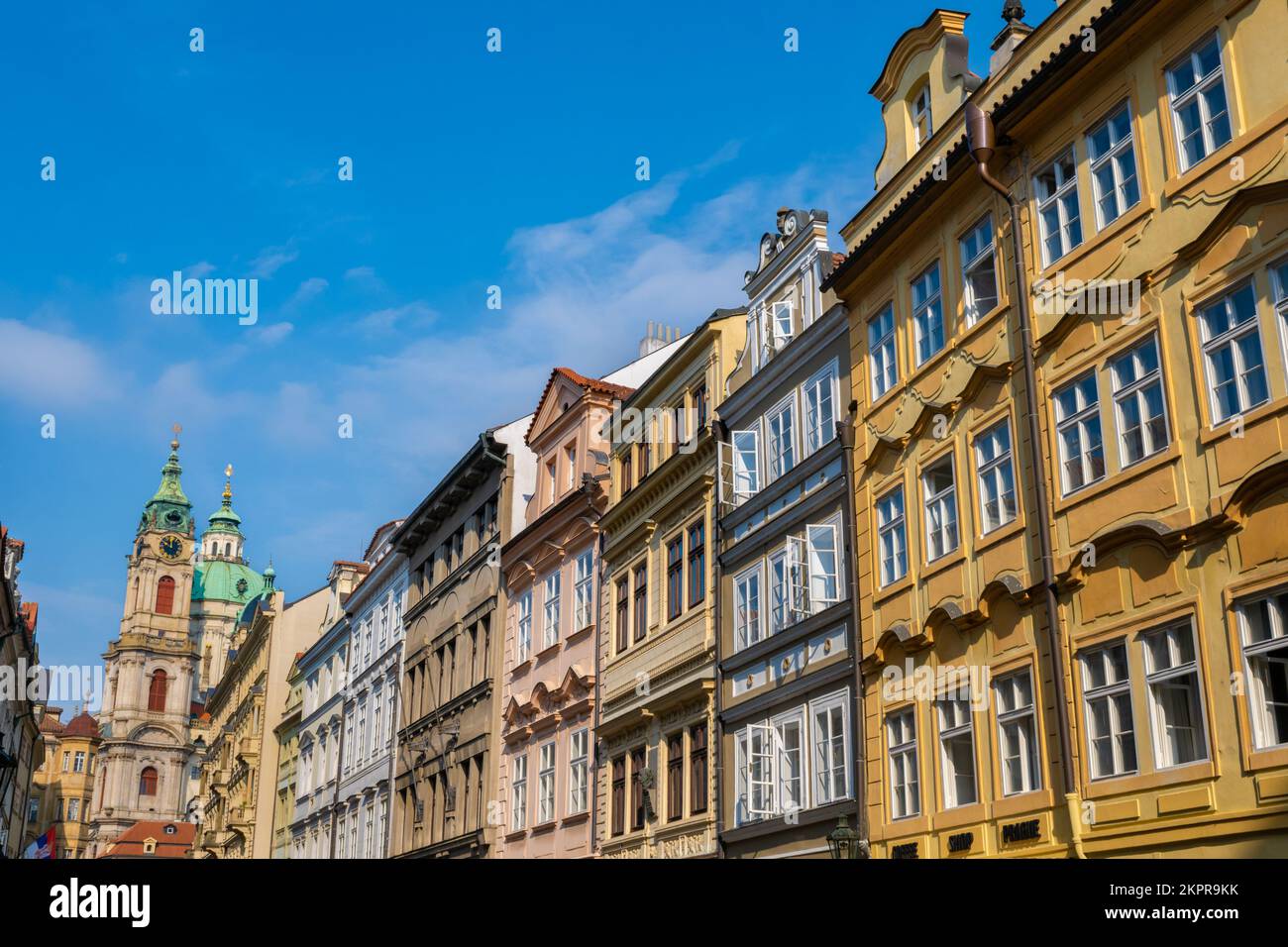 Prague, Czech Republic - 5 September 2022: Facades of traditional ...