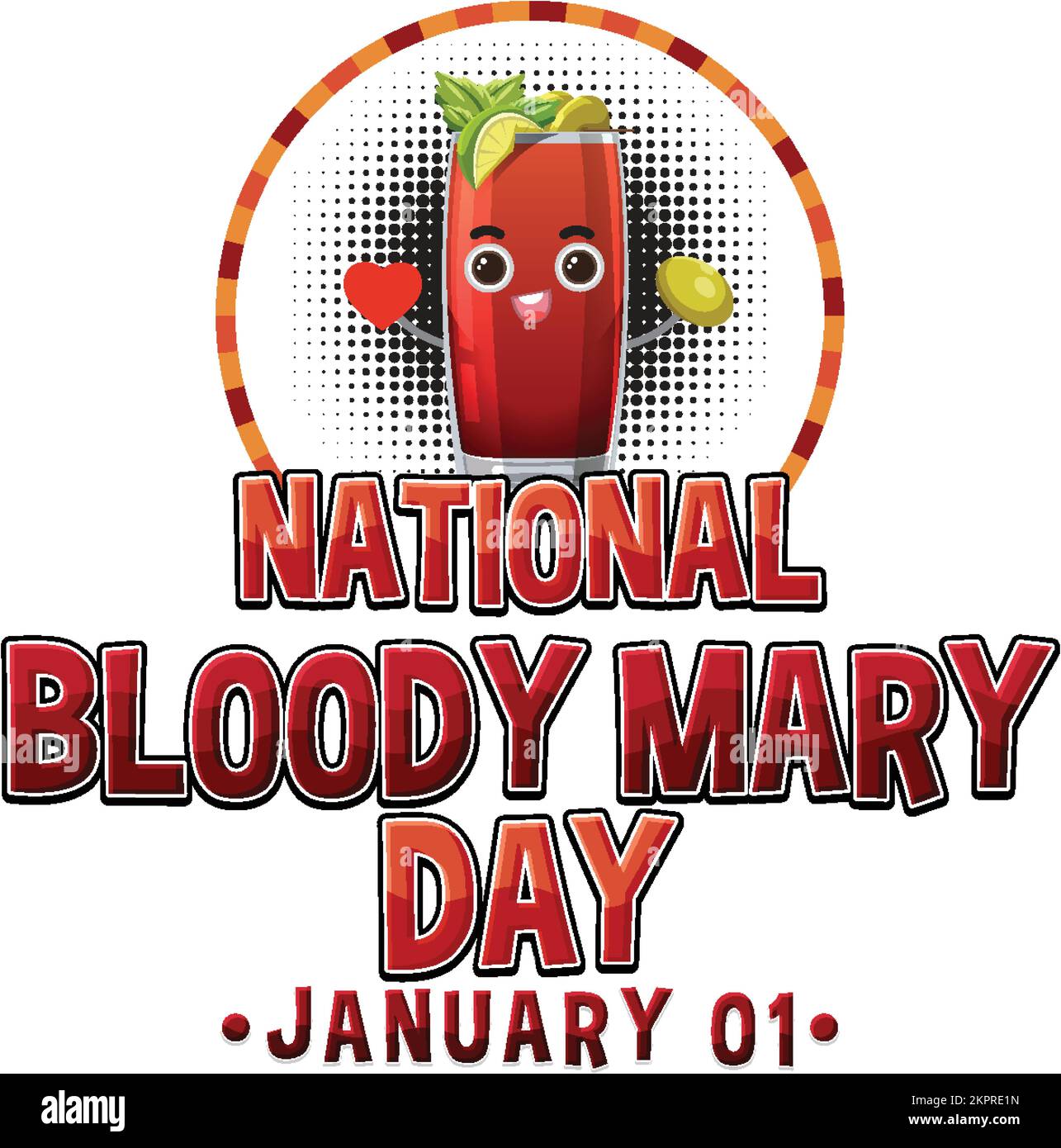 Happy national bloody mary day icon illustration Stock Vector Image ...