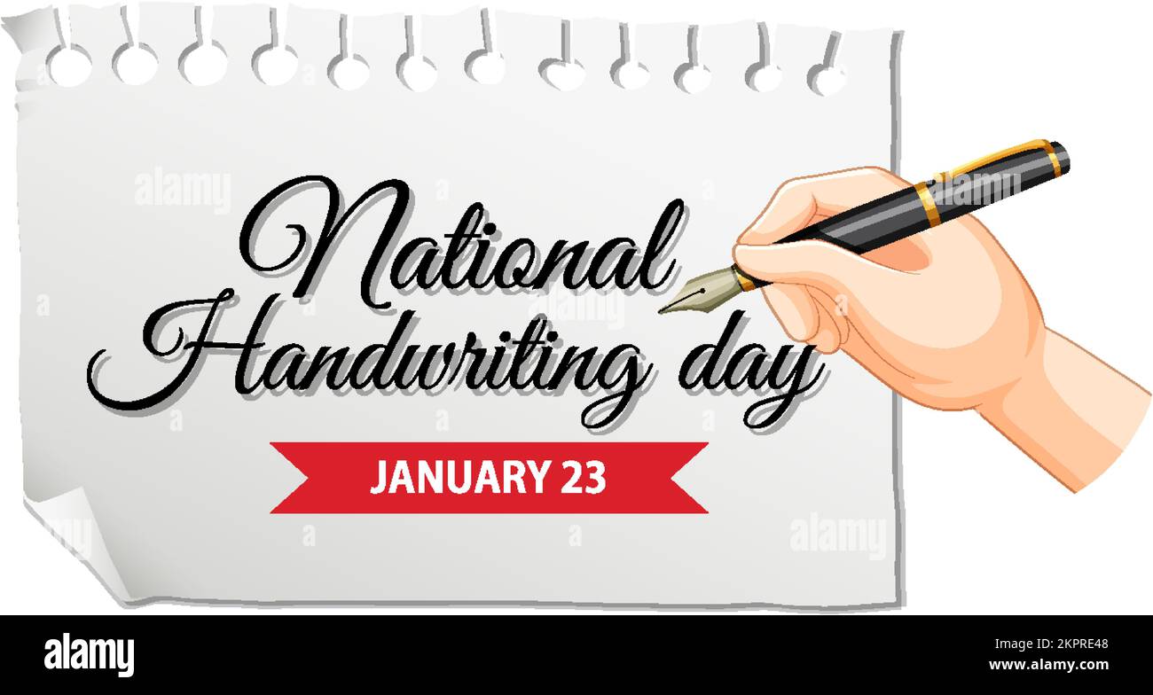 National Handwriting Day Logo Banner illustration Stock Vector Image ...