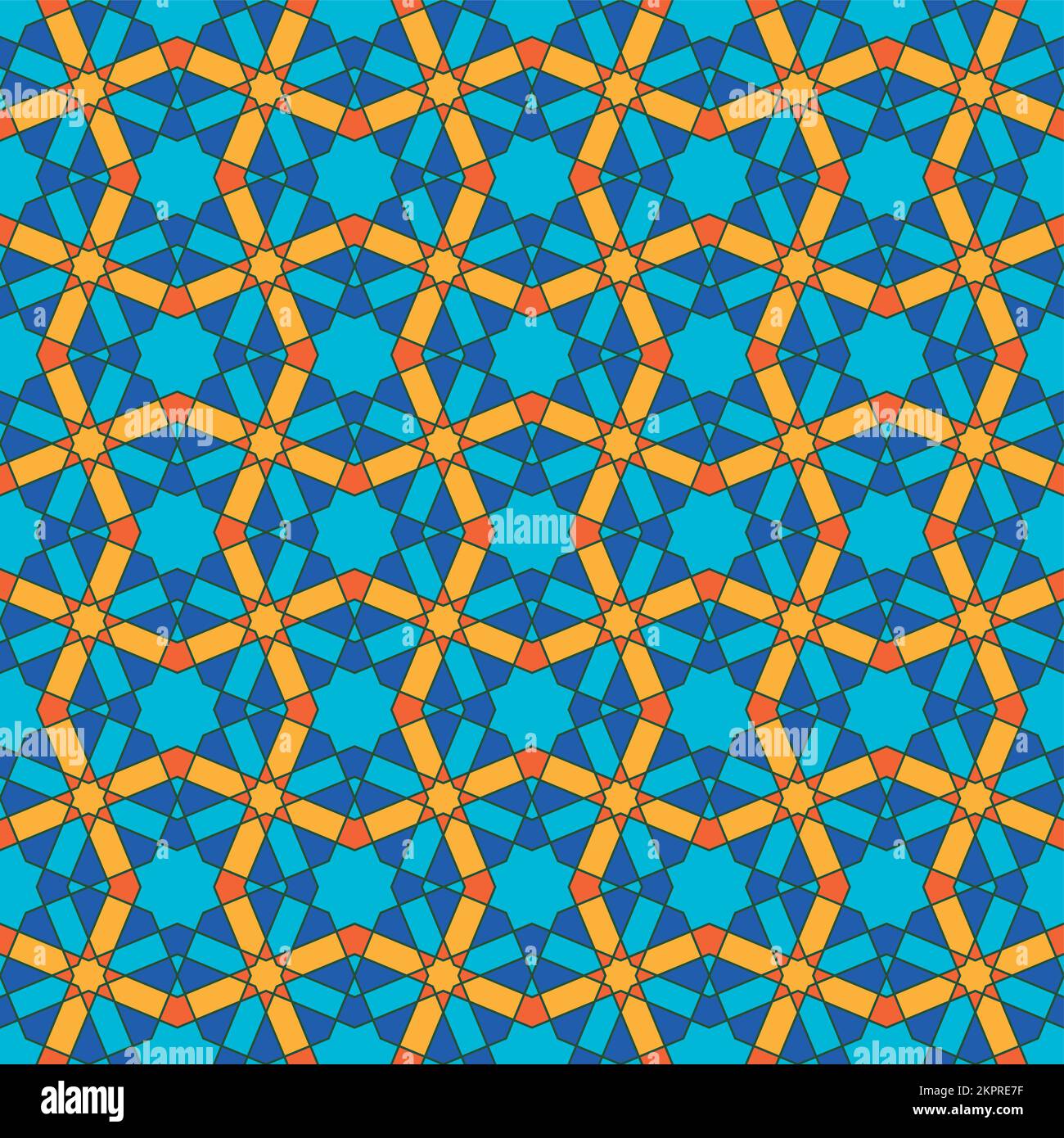 Seamless geometric ornament based on traditional islamic art.Blue ...