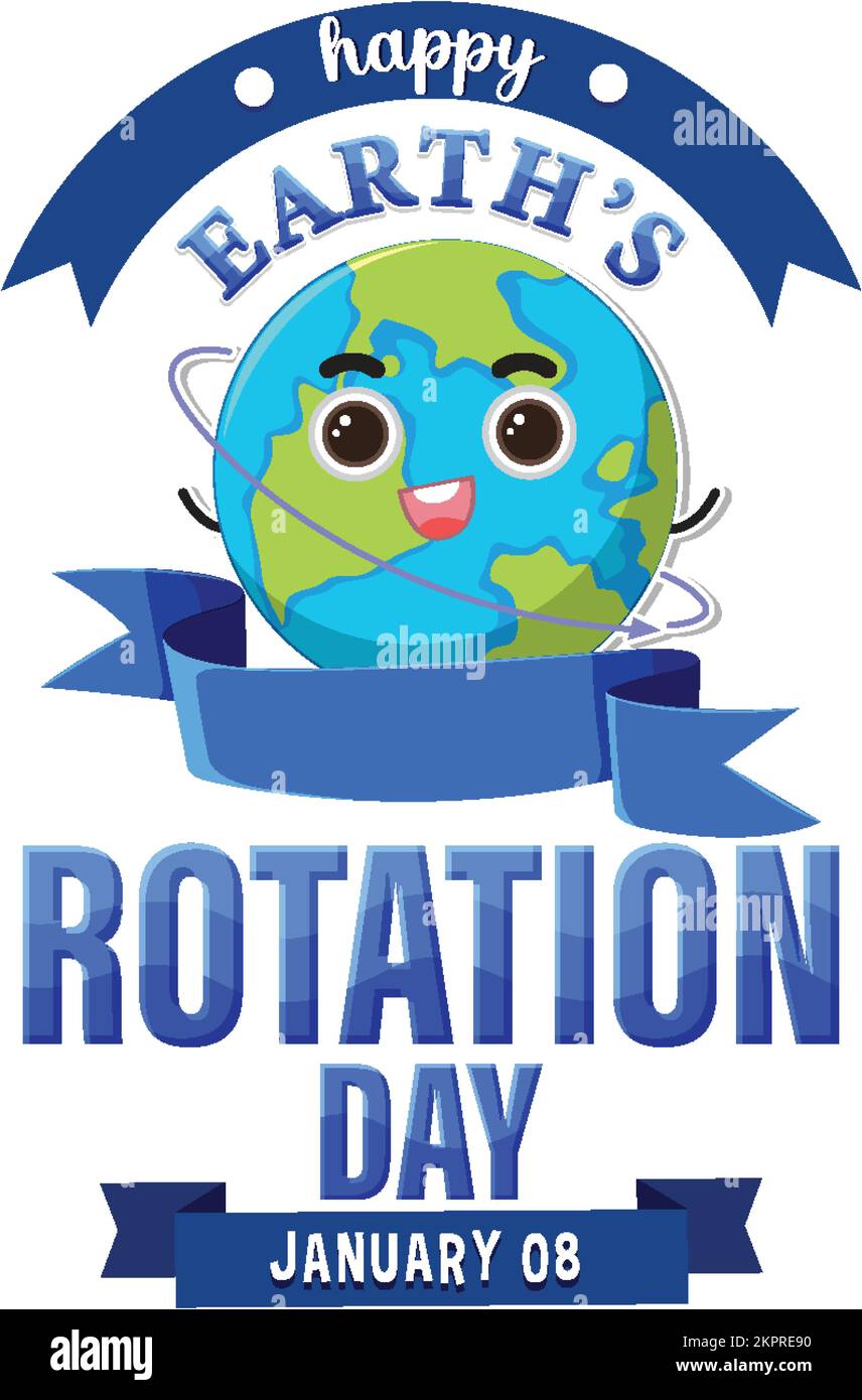 Happy earths rotation day banner design illustration Stock Vector Image ...