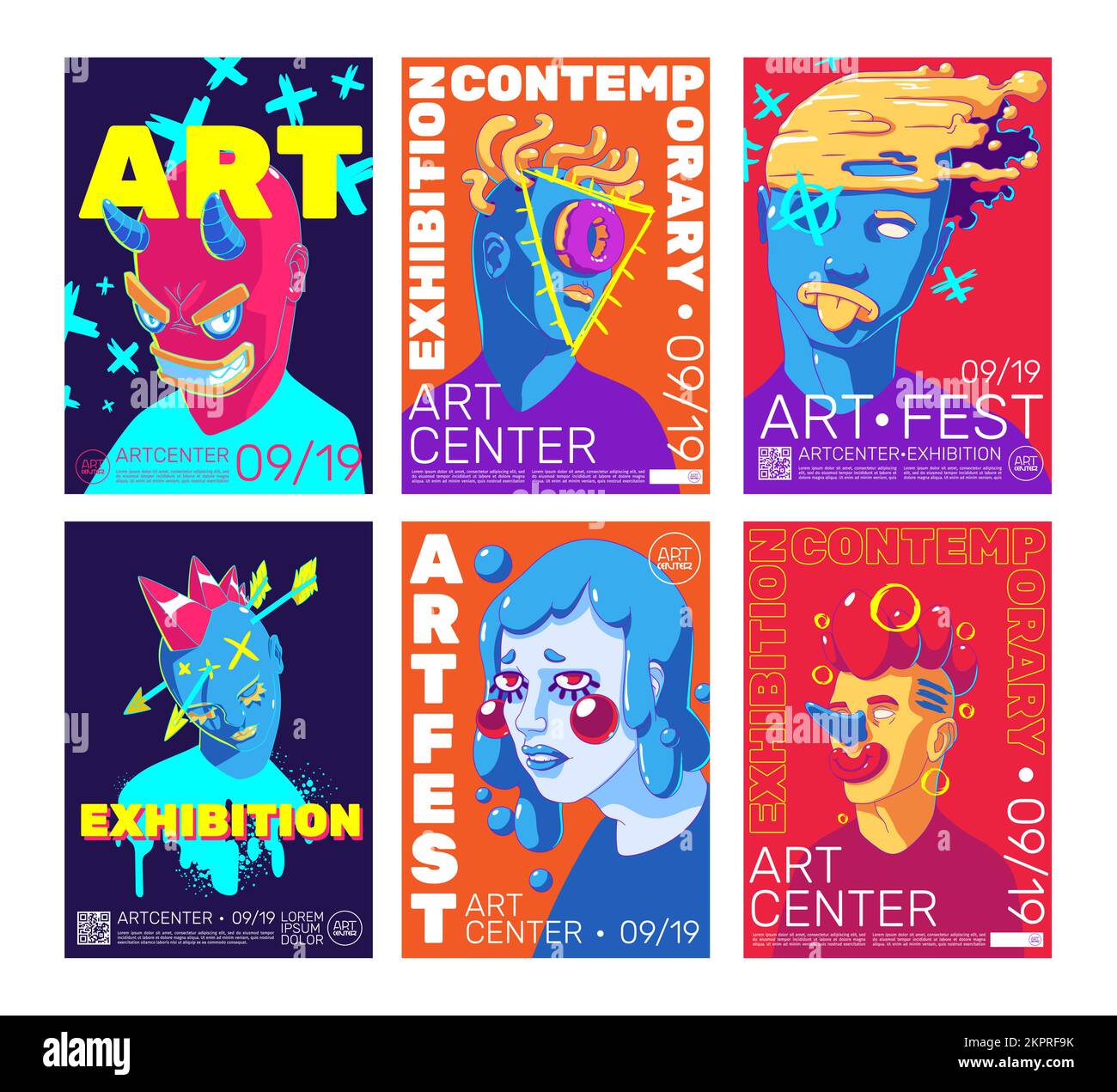 Set of contemporary art poster templates. Vector illustration of ...