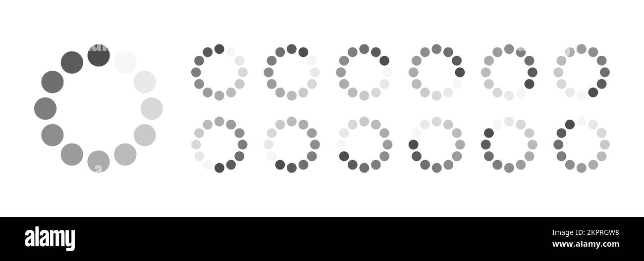 Circular Loading Buffering Icons Vector Video Ready For Animation All Keyframes Frames