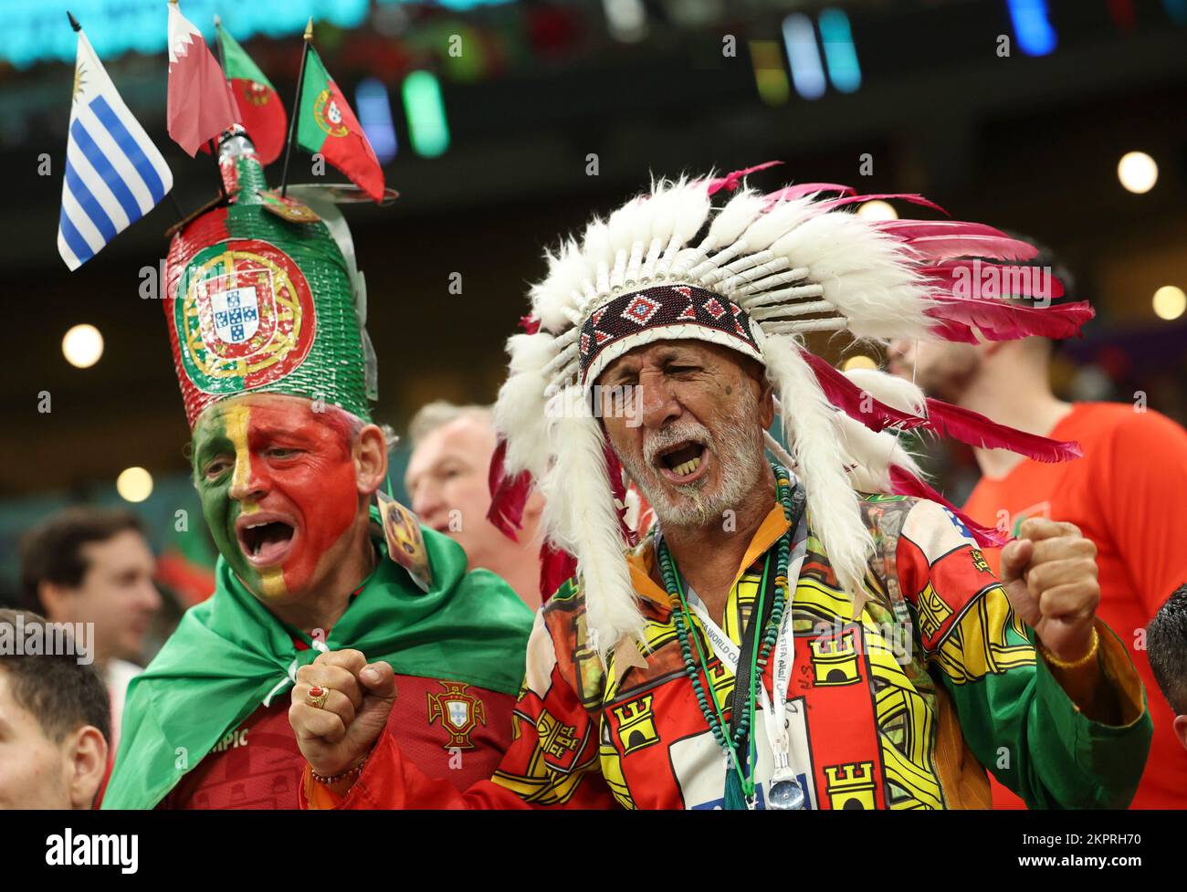 Lusail, Qatar. 28th Nov, 2022. Fans cheer prior to the Group H match ...