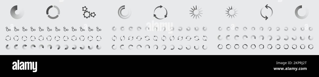 Circular Loading Buffering Icons Vector Set Video Ready for Animation ...