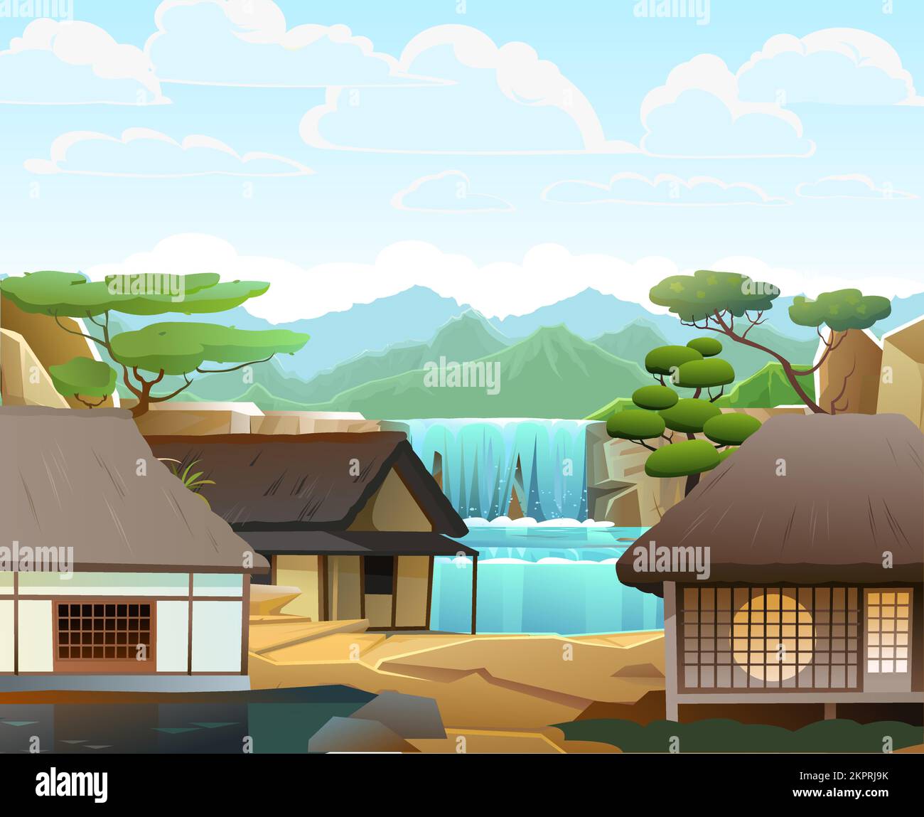 Traditional japanese village house Stock Vector Images - Alamy