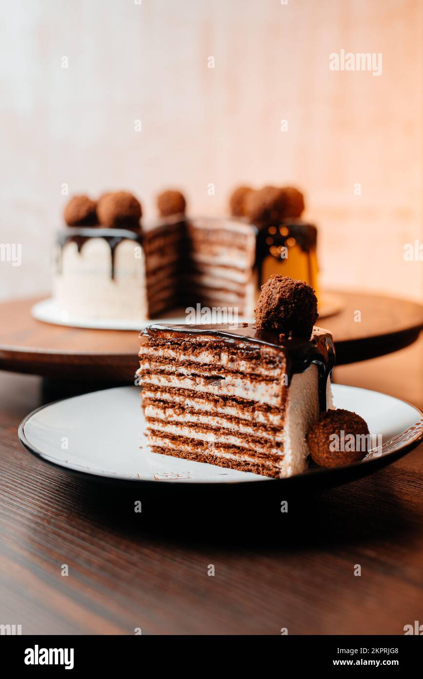 Delicious layered cake slice hi-res stock photography and images - Alamy