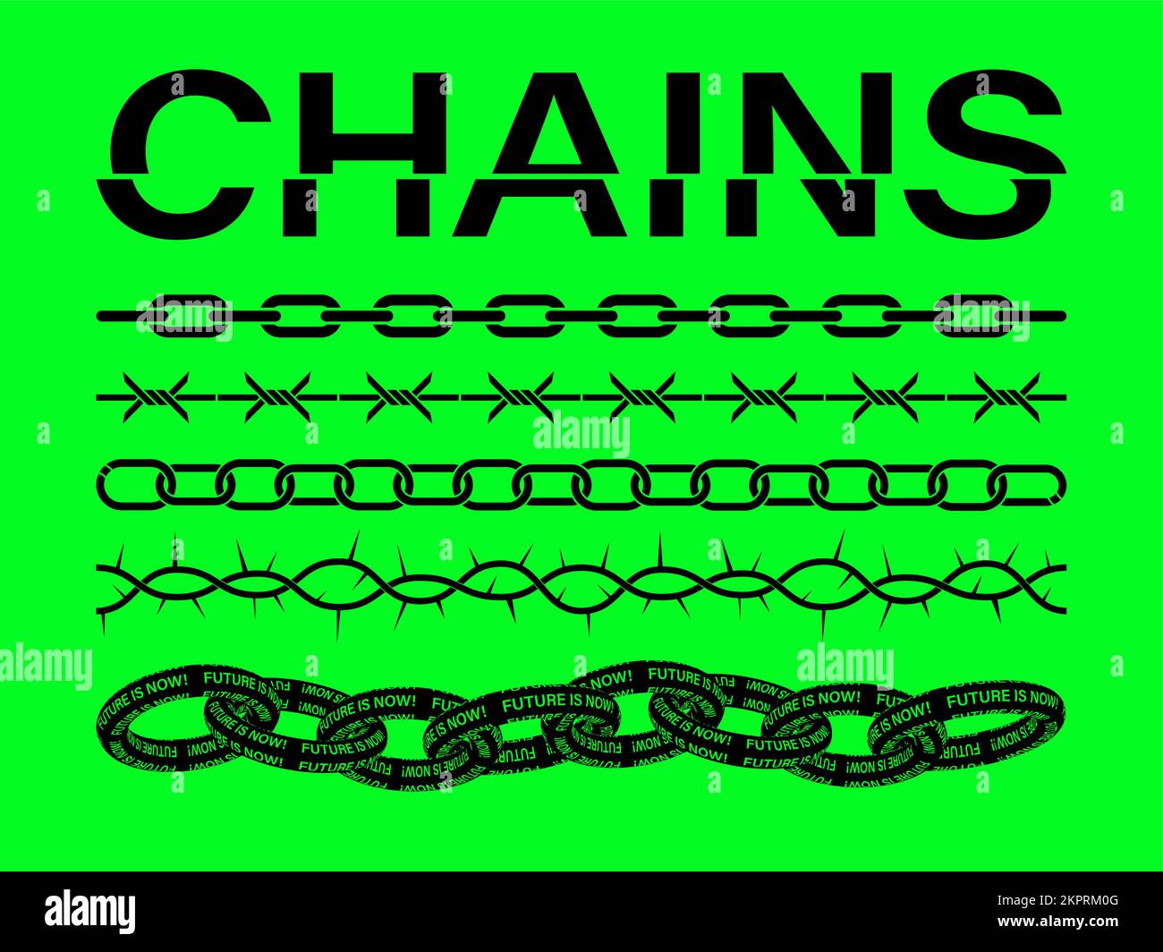 Set of seamless chains patterns. 3D trendy art chains for merch Stock Vector Image & Art - Alamy