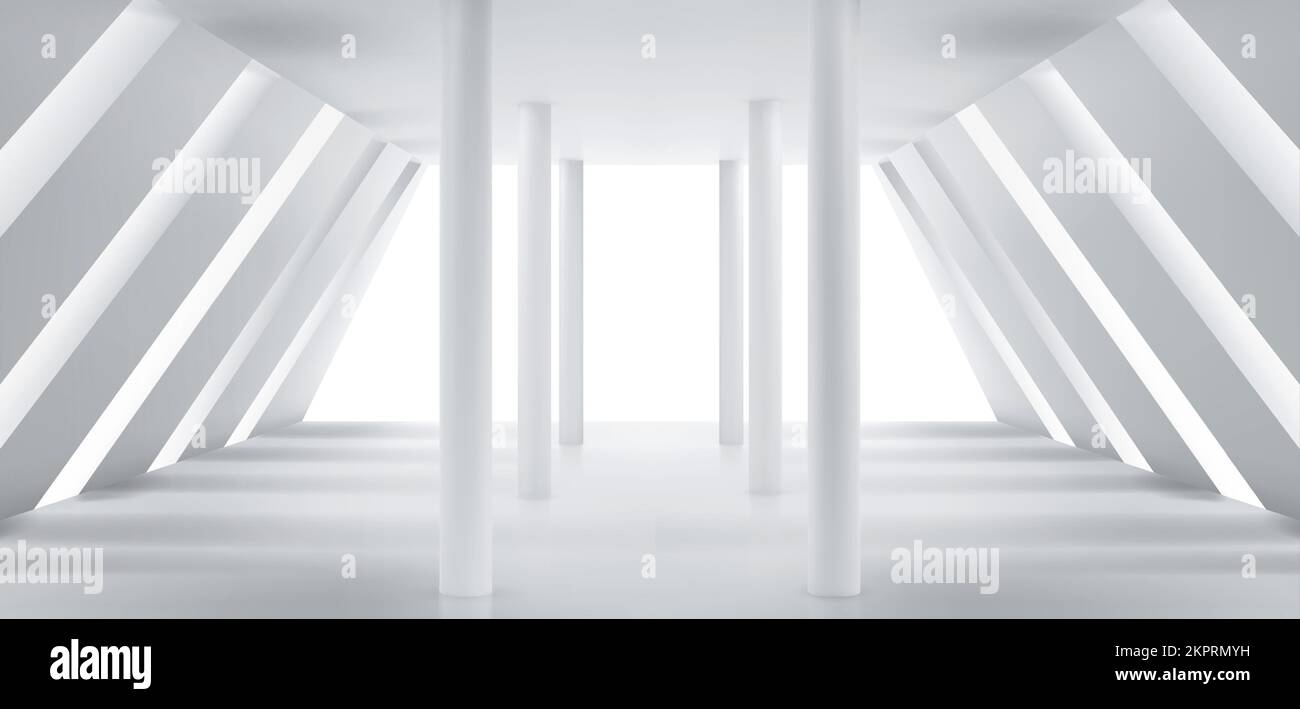 Empty modern hall interior of gallery, office or house. Corridor with ...