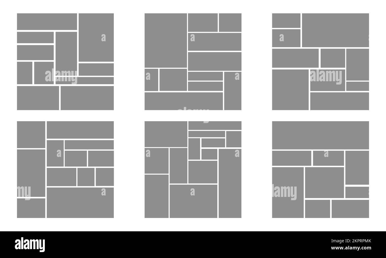 A photo collage template collection on the white background Stock ...