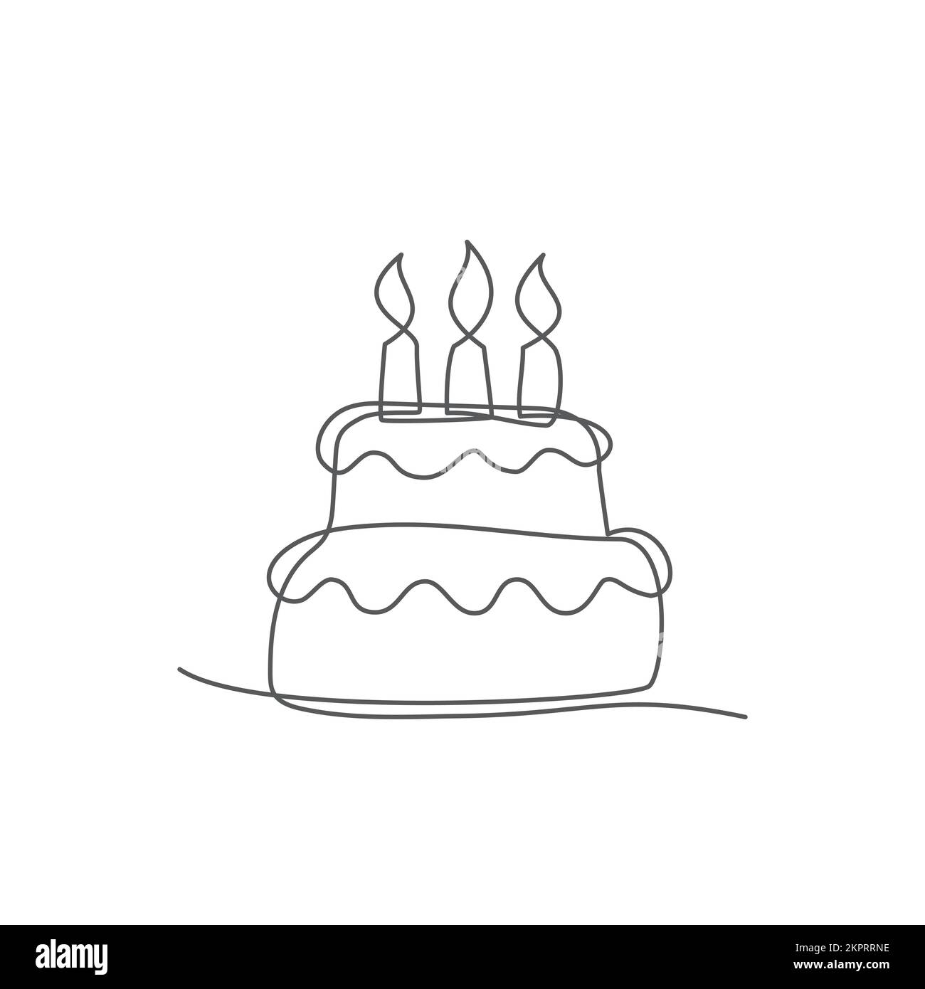 Cake one line drawing hi-res stock photography and images - Alamy