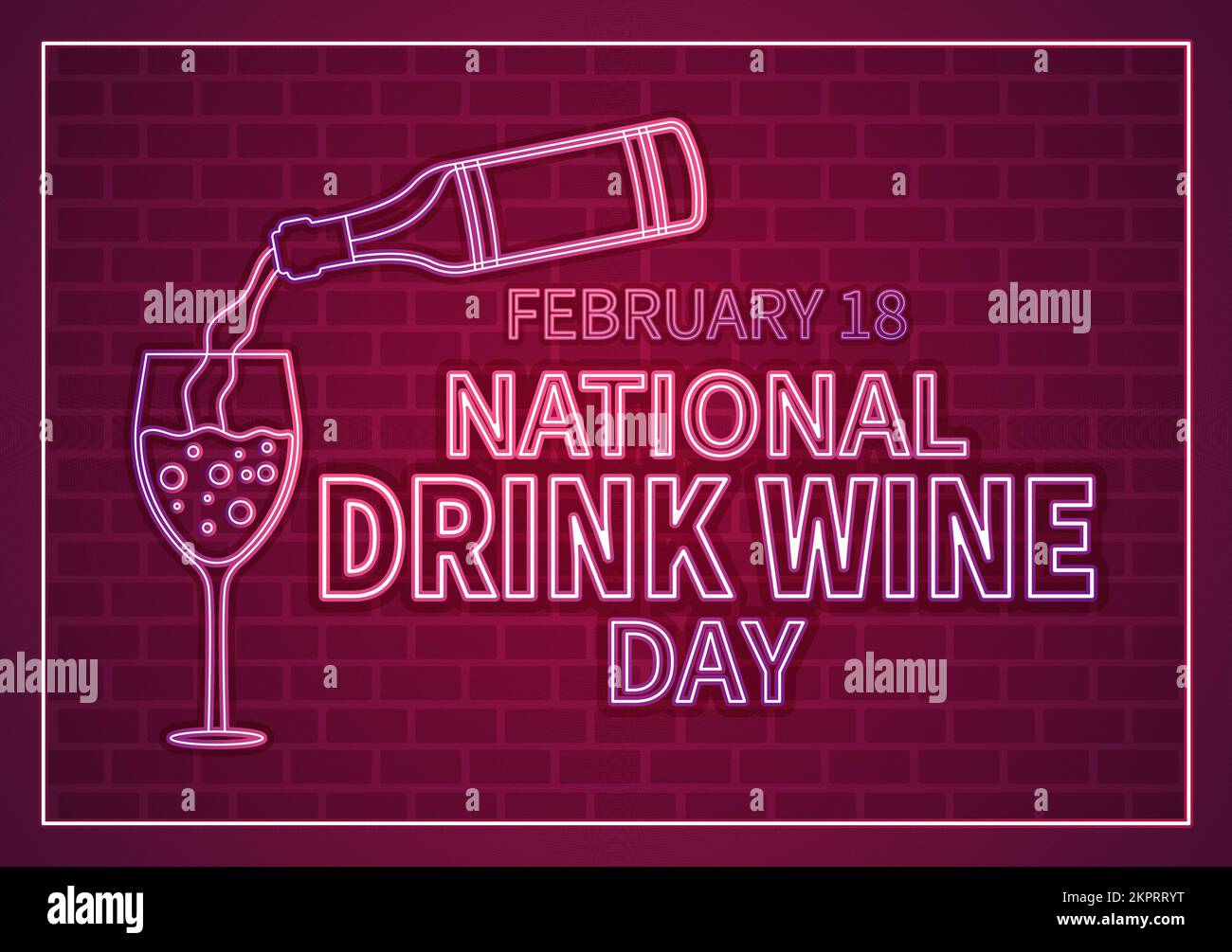 National Drink Wine Day on February 18 with Glass of Grapes and Bottle ...