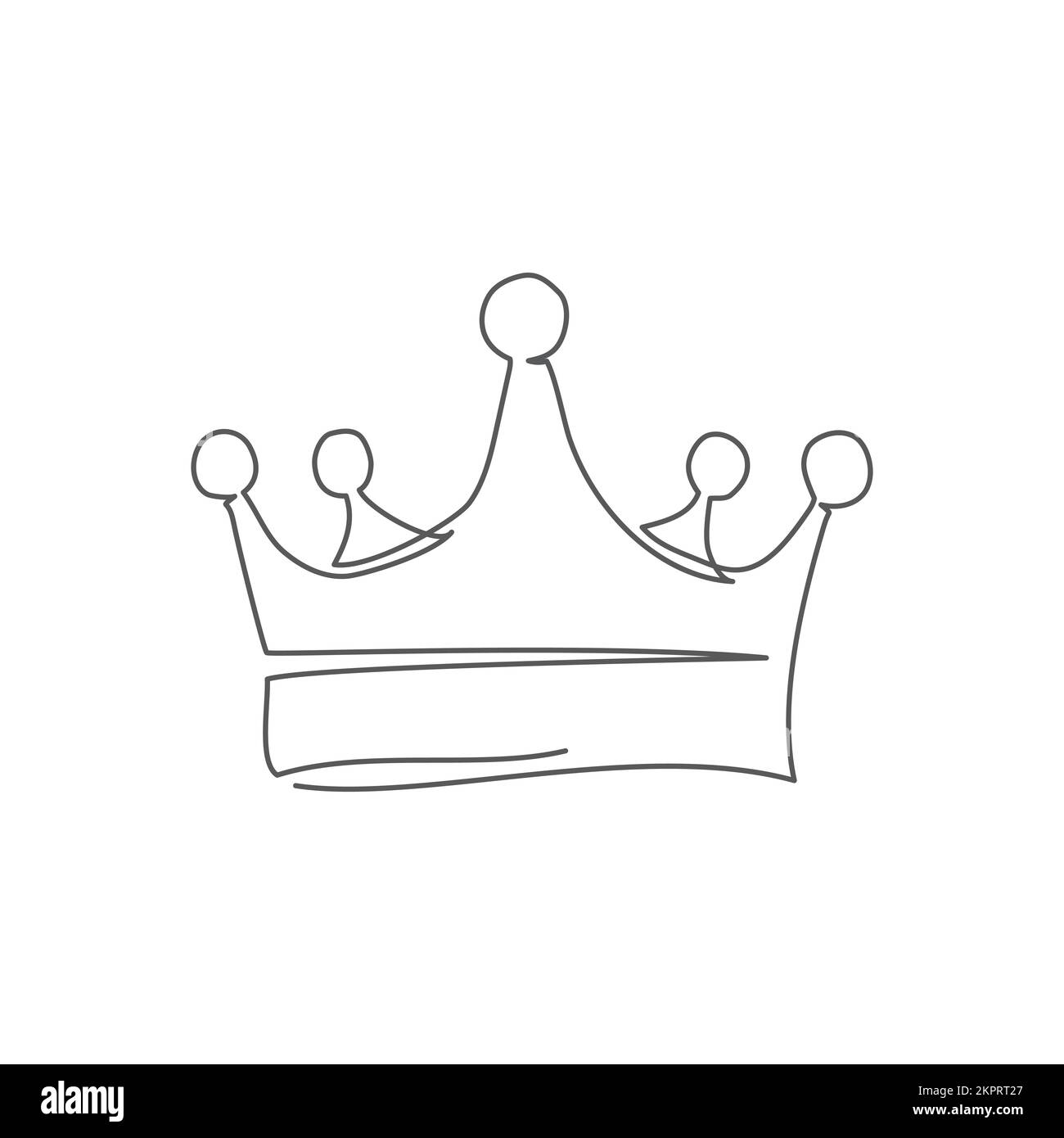 Crown One line drawing on white background Stock Vector Image & Art - Alamy