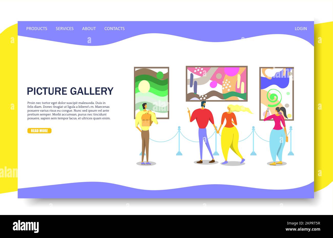 Picture gallery vector website template, web page and landing page ...