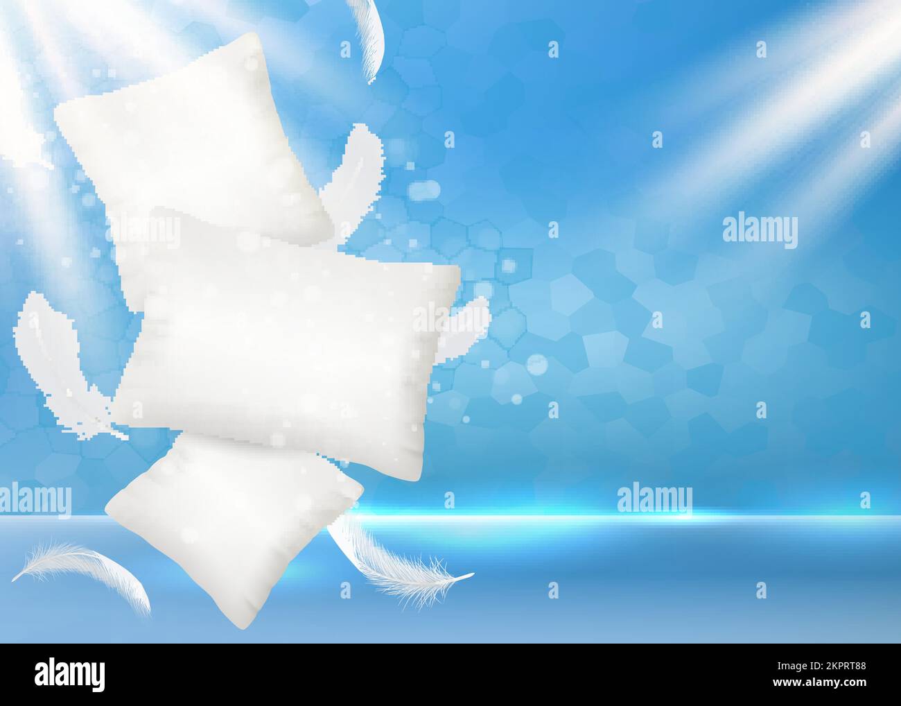 Pillow Ad Vector Poster Banner Design Template Soft And Comfortable Realistic White Pillows