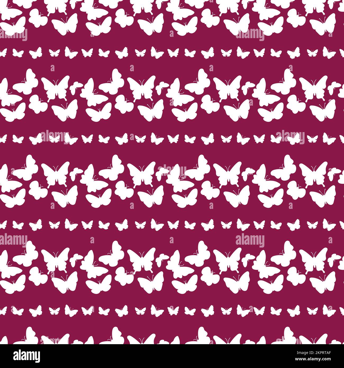 Butterflies silhouettes pattern. Seamless background with flying ...