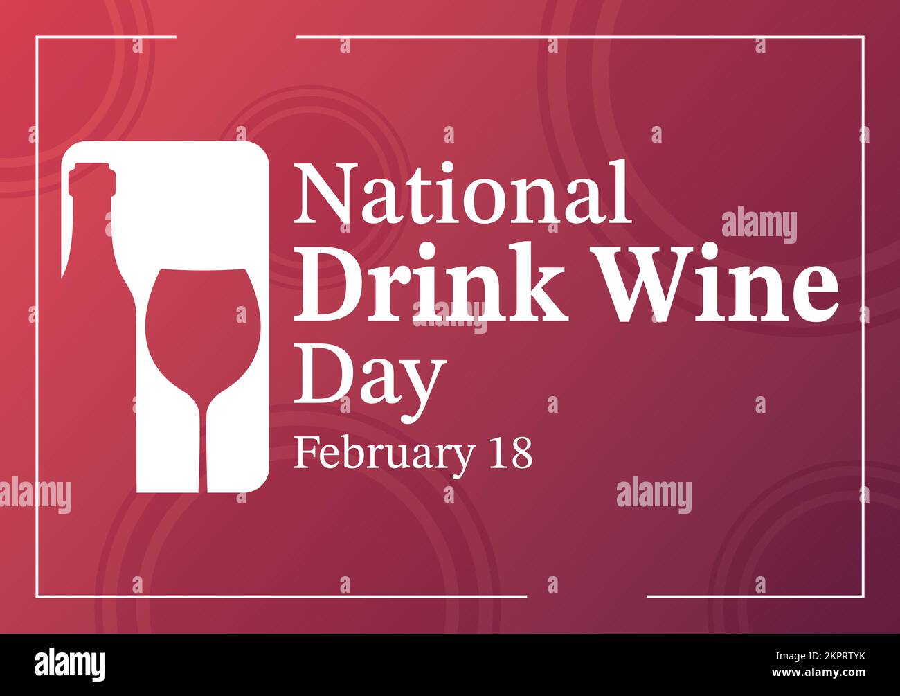 National Drink Wine Day on February 18 with Glass of Grapes and Bottle ...