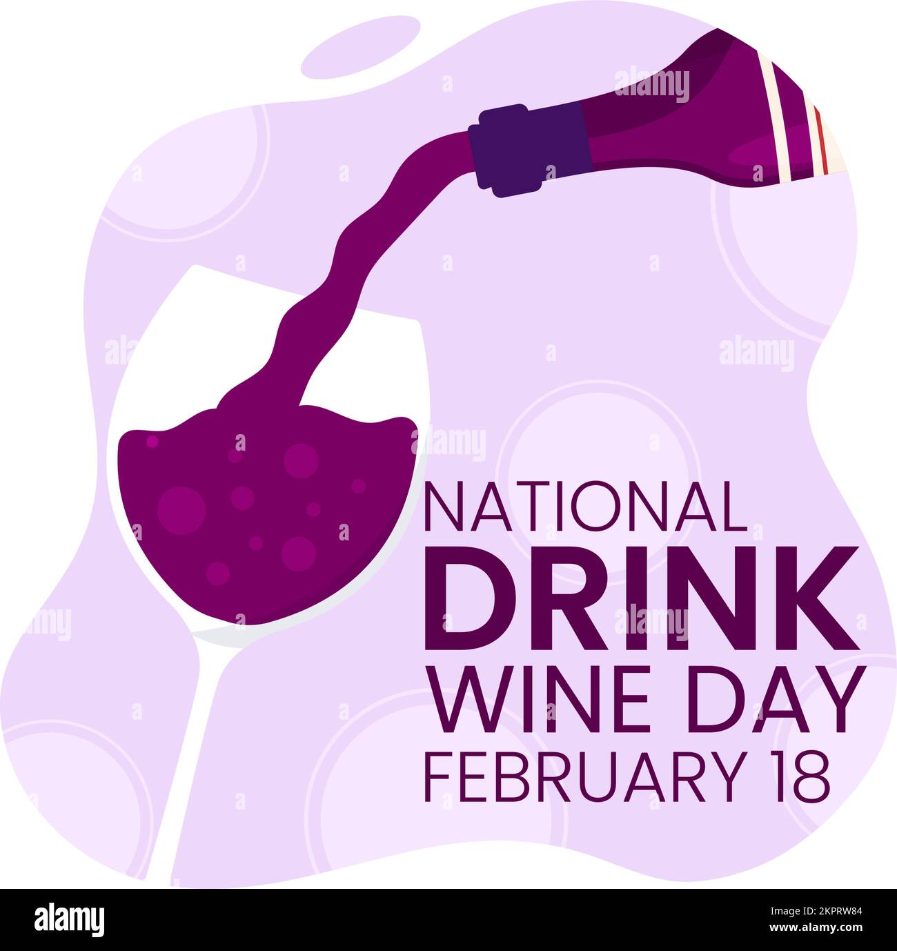 National Drink Wine Day on February 18 with Glass of Grapes and Bottle ...