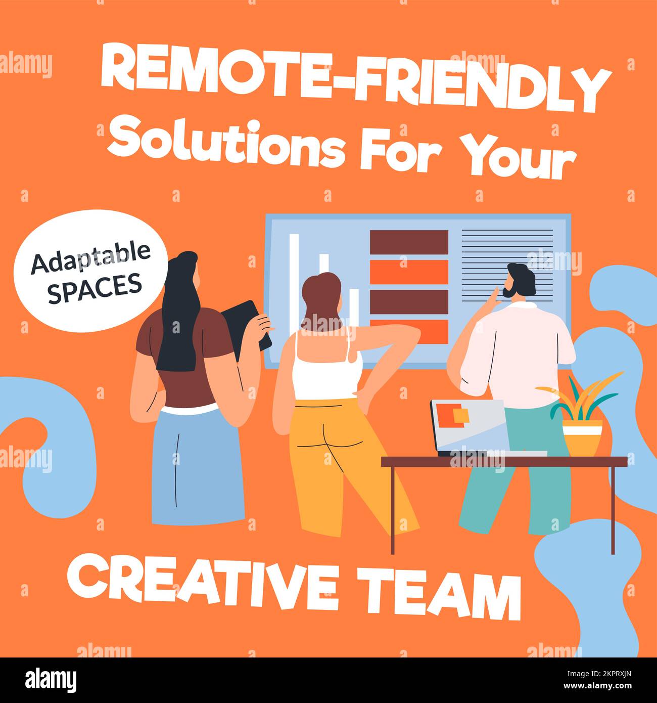 Remote friendly solutions for your creative team Stock Vector Image ...