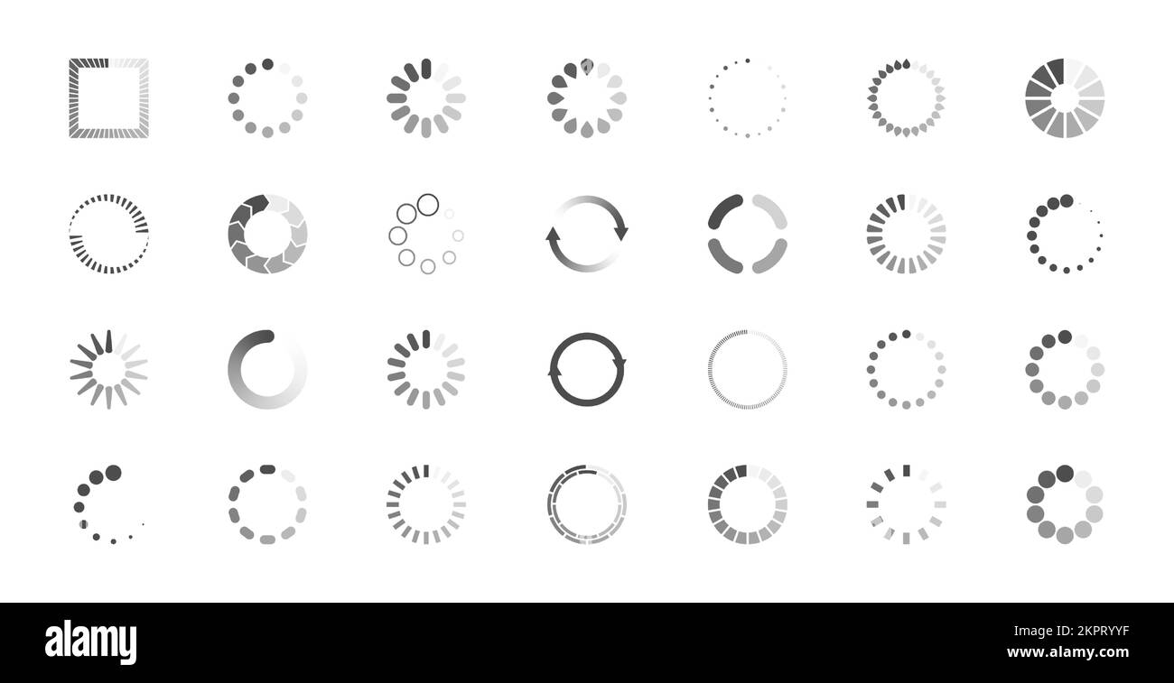 Download sign set. Load icons set. Load system. Data load. Loading bar ...