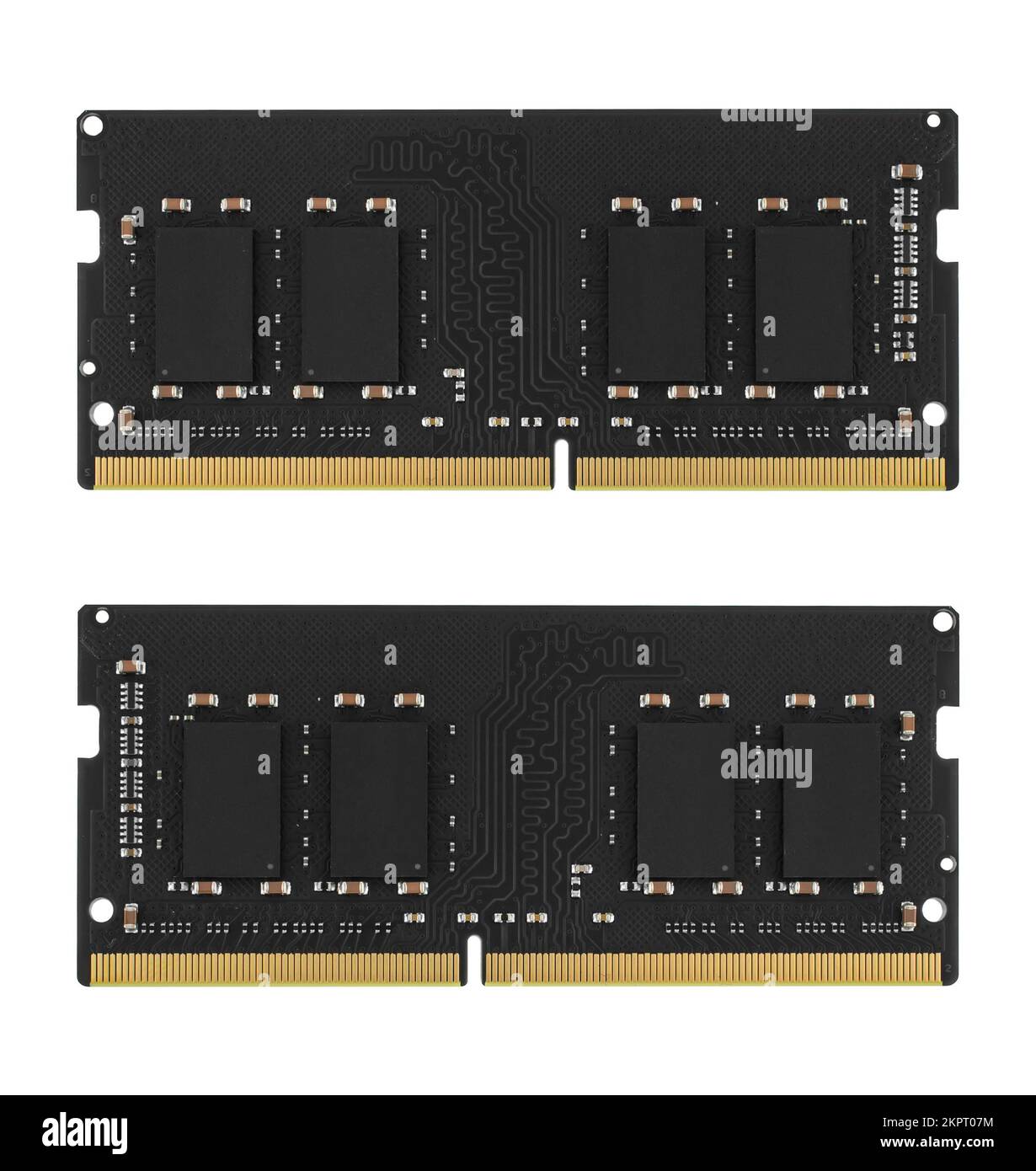 RAM for laptop SODIMM, on a white background in isolation, view from ...
