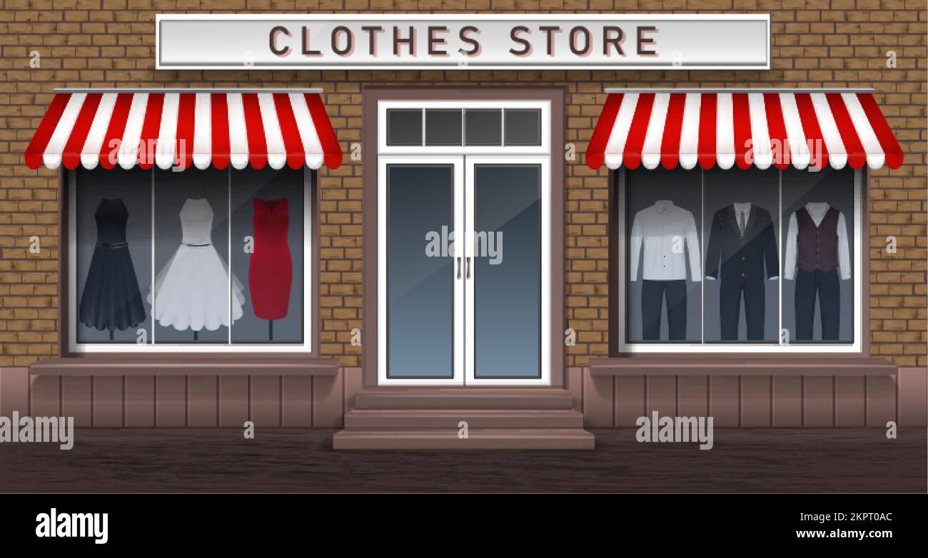 Retail clothes store shop vector. Fashion boutique, shopping mall ...
