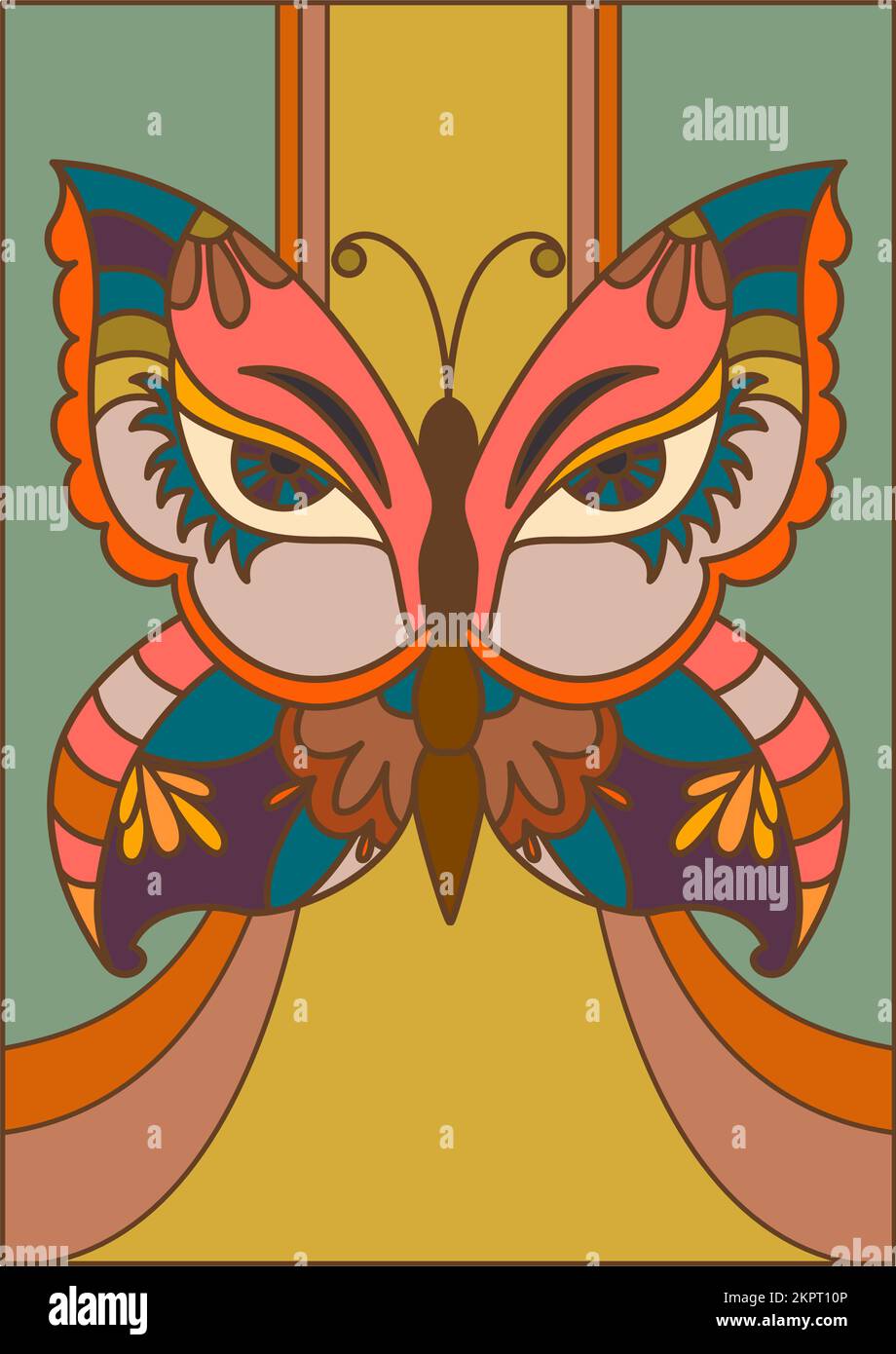 Abstract butterfly, optical illusion of human face Stock Vector Image ...