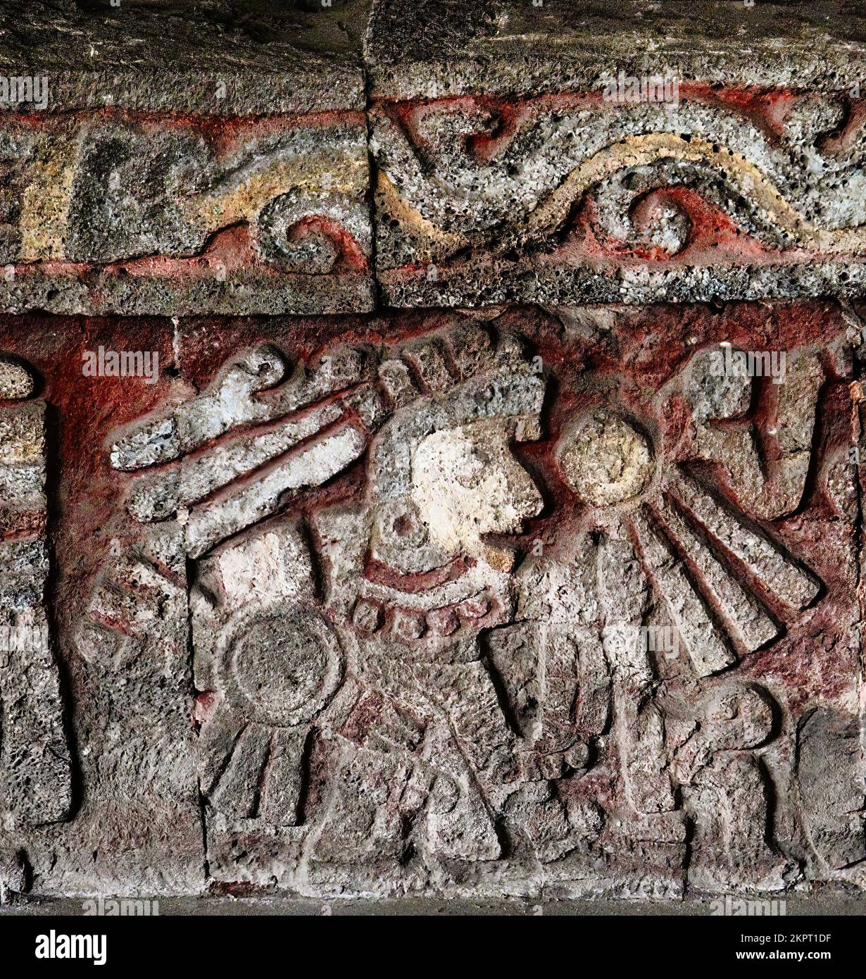 Mexico City (Mexico) The ruins of the Aztec house of the eagles near ...