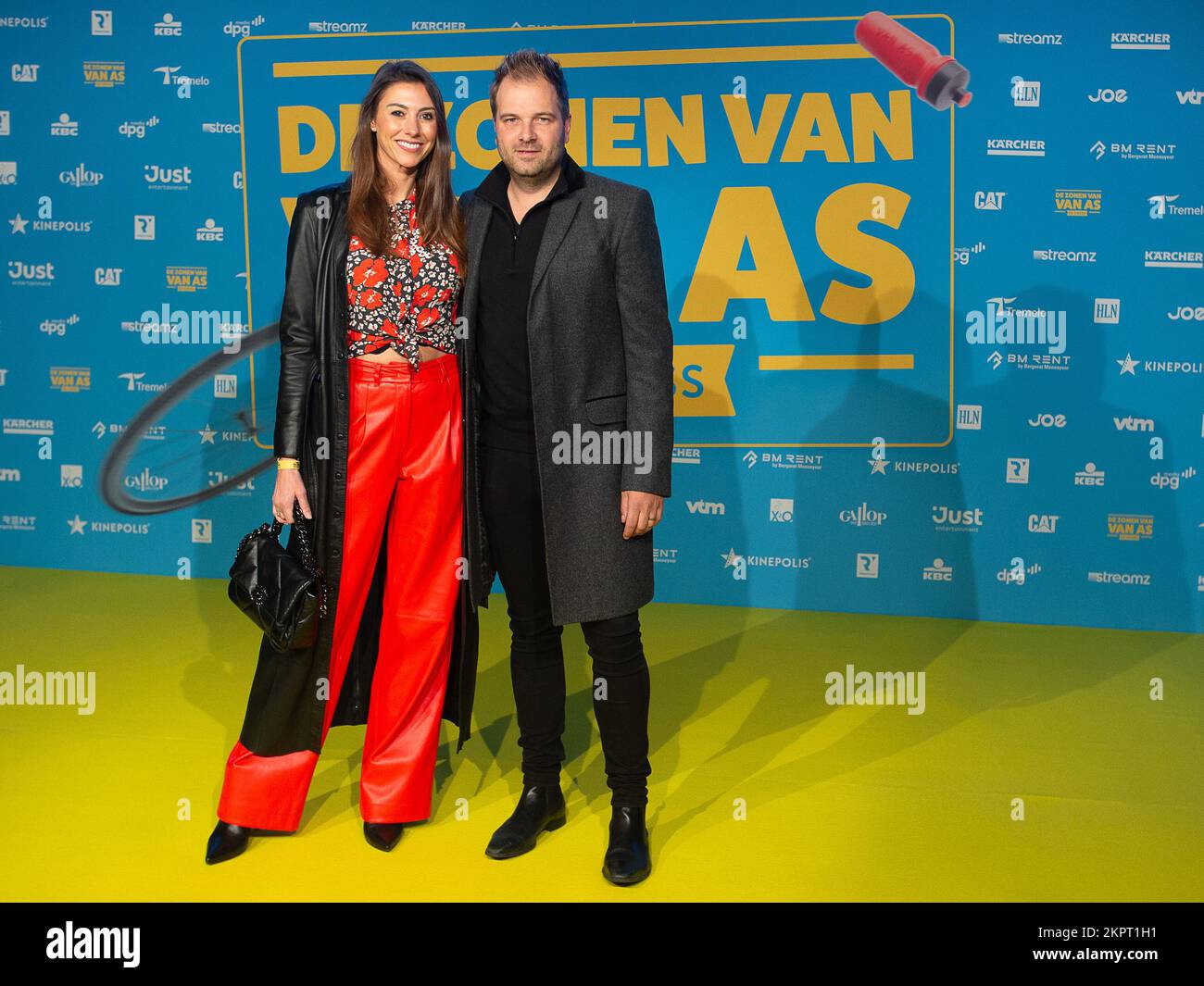 former cyclist Niels Albert and Valeska pictured during the premiere of ...
