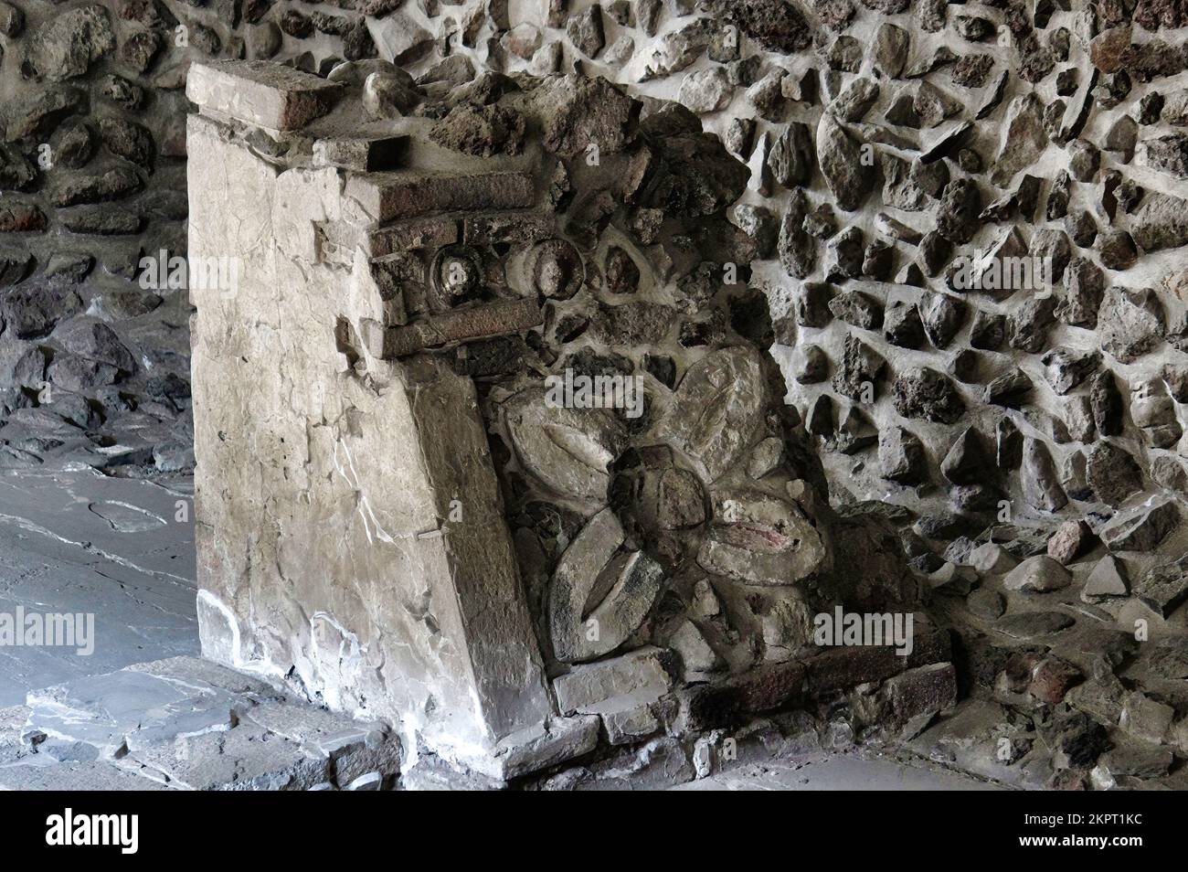 Mexico City (Mexico) The ruins of the Aztec house of the eagles near ...