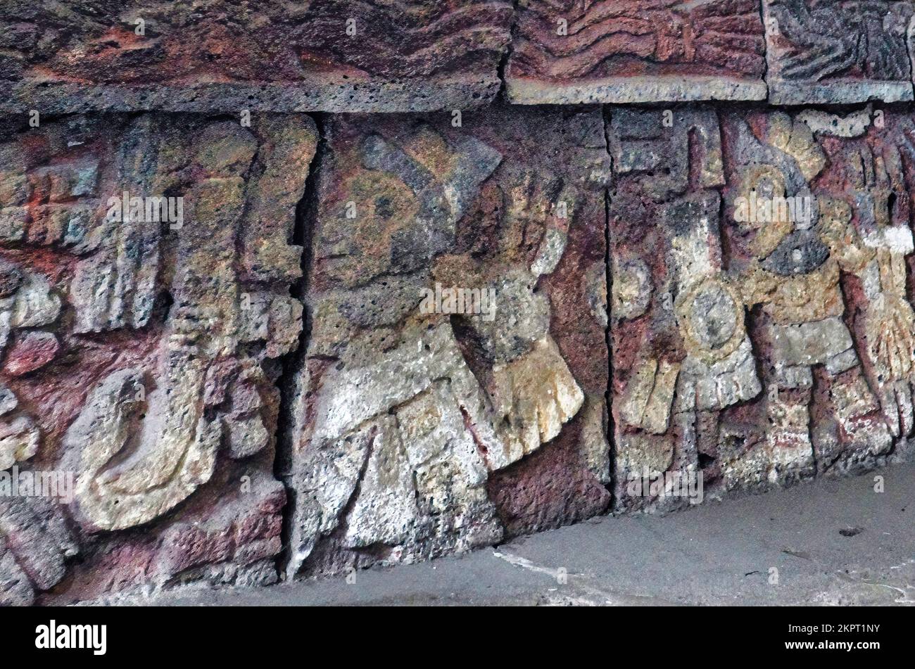 Mexico City (Mexico) The ruins of the Aztec house of the eagles near ...