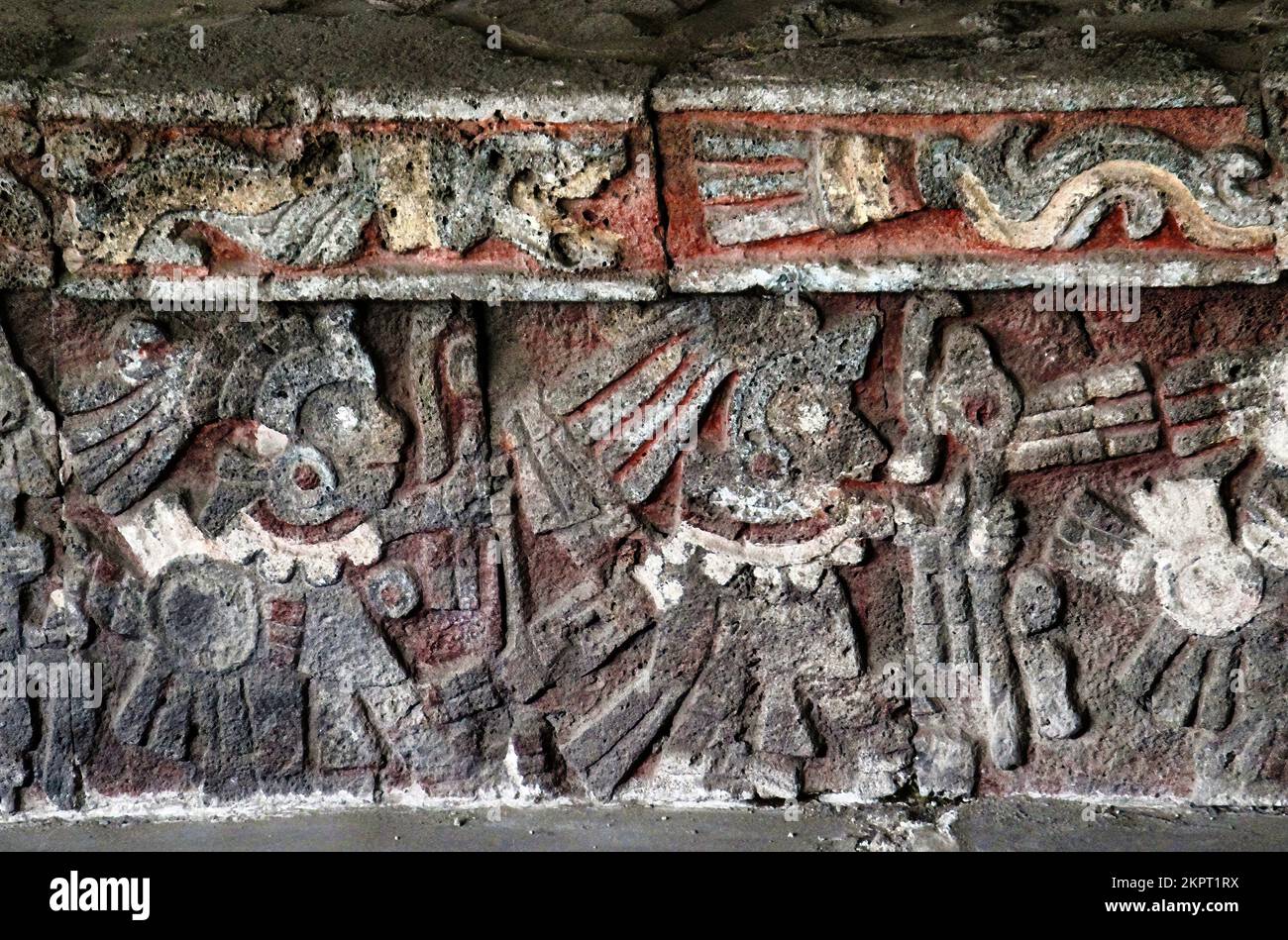 Mexico City (Mexico) The ruins of the Aztec house of the eagles near ...