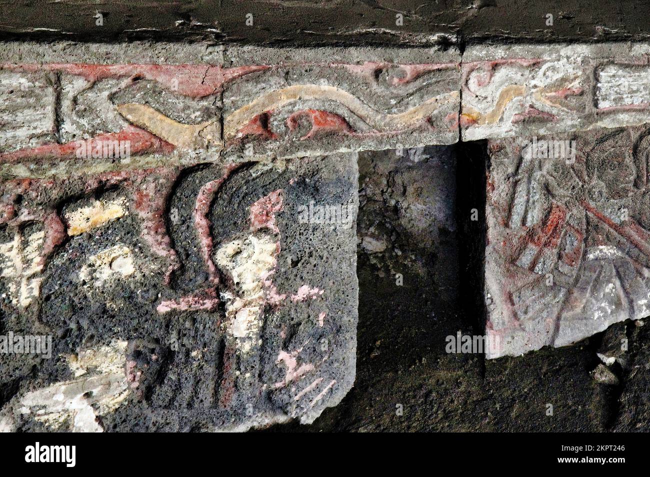 Mexico City (Mexico) The ruins of the Aztec house of the eagles near ...