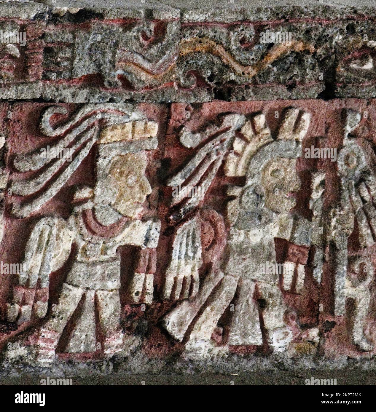 Mexico City (Mexico) The ruins of the Aztec house of the eagles near ...