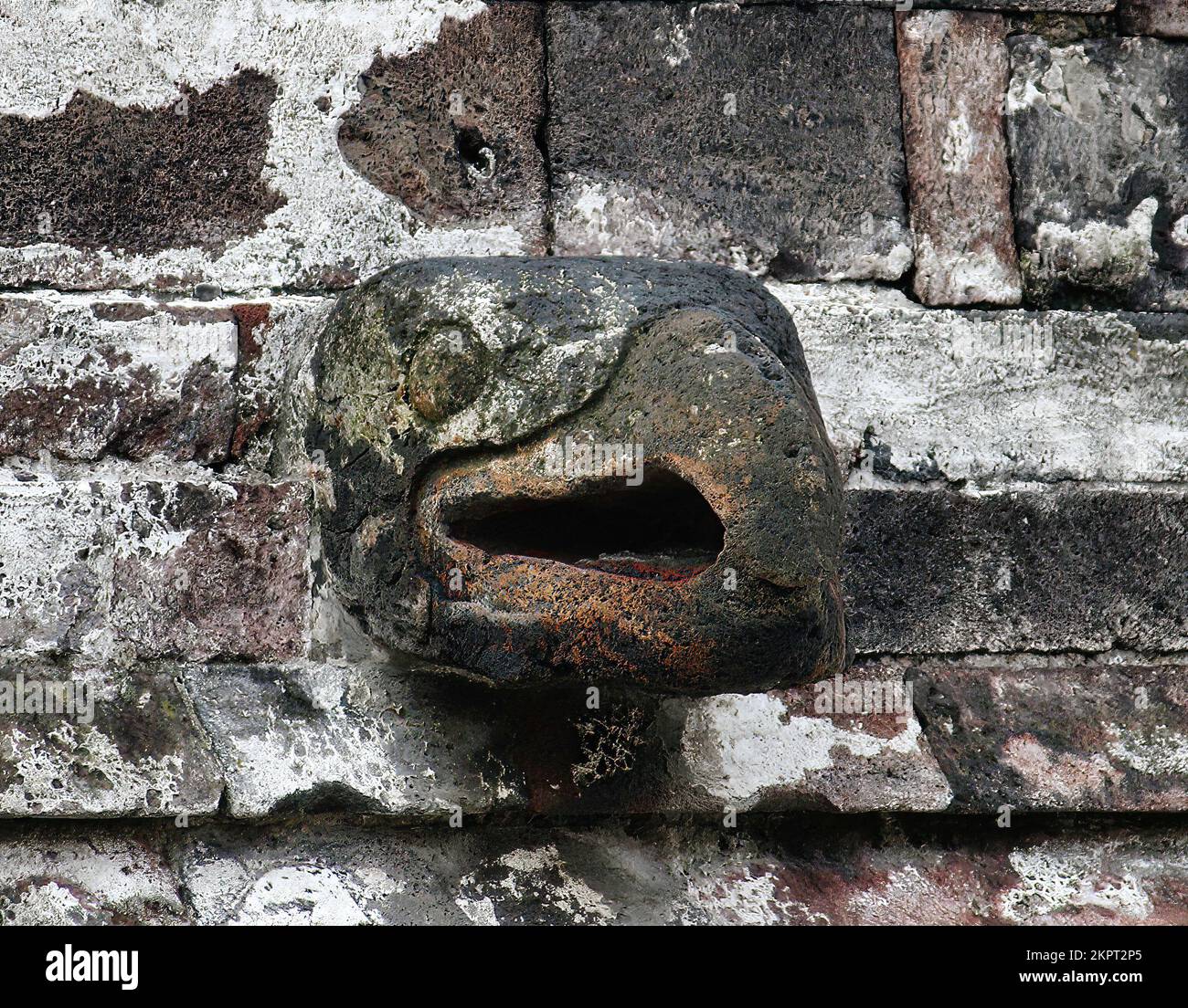Mexico City (Mexico) The ruins of the Aztec house of the eagles near ...