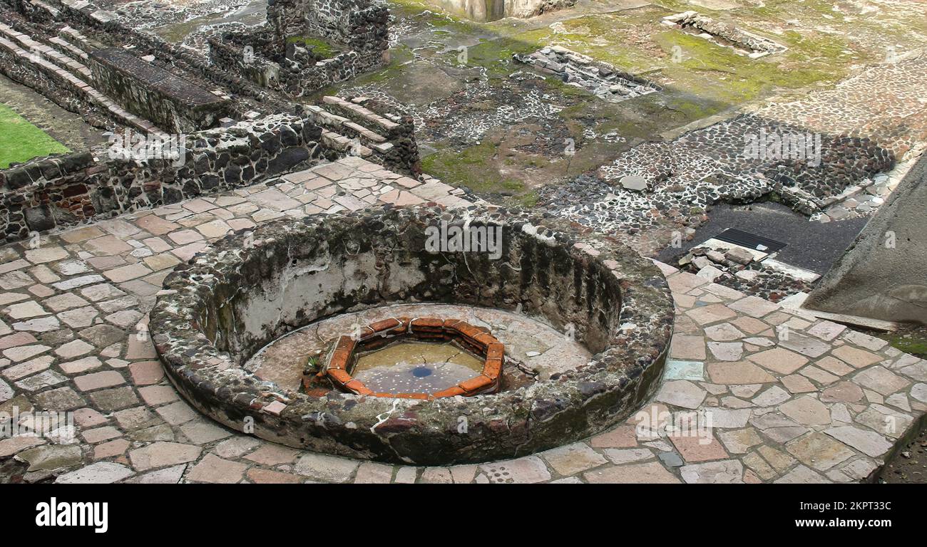 The ruins of the Great Pyramid (or Templo Mayor) the main temple of ...