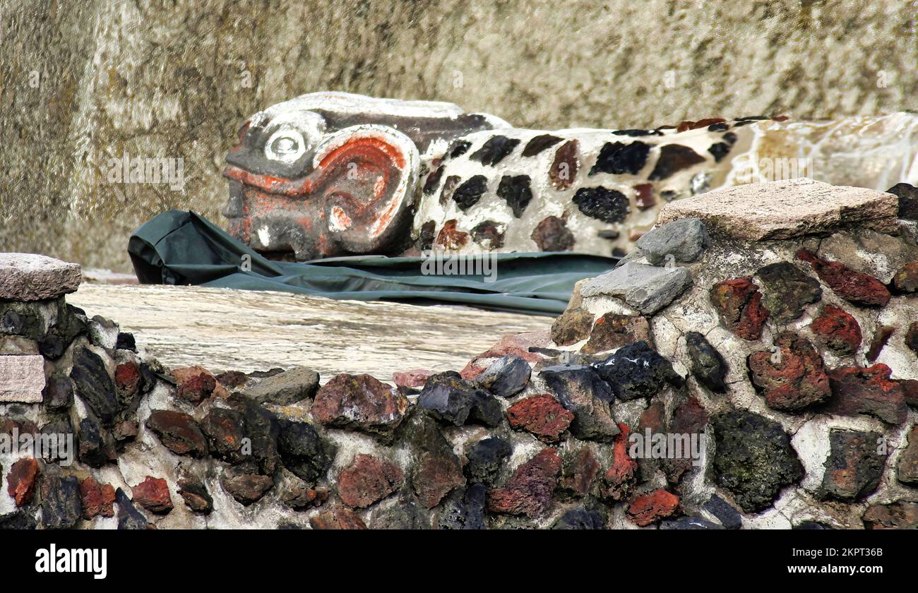 The ruins of the Great Pyramid (or Templo Mayor) the main temple of ...