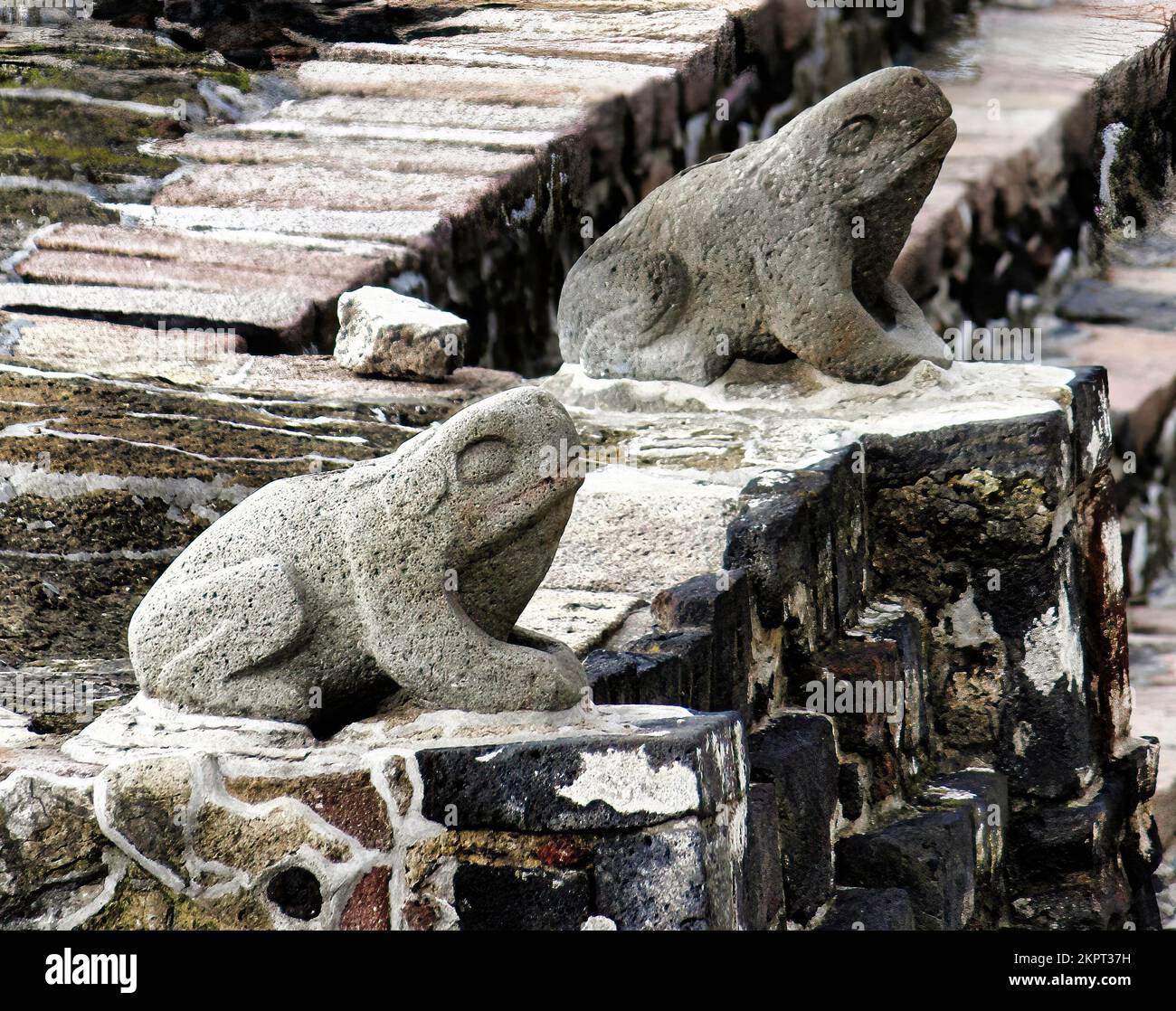 The ruins of the Great Pyramid (or Templo Mayor) the main temple of ...