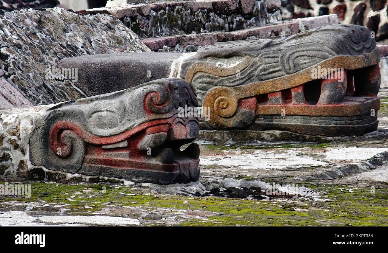 The ruins of the Great Pyramid (or Templo Mayor) the main temple of ...