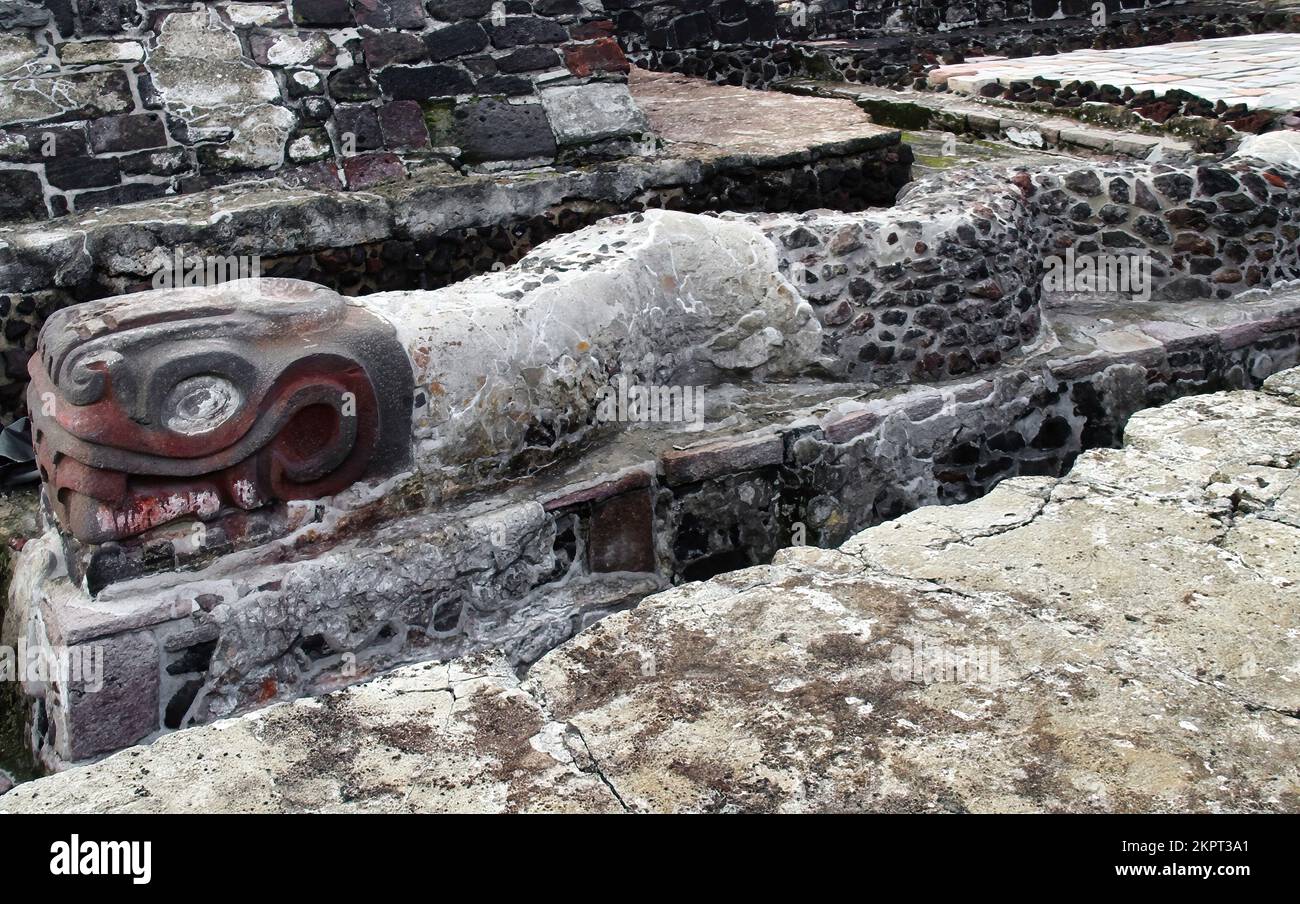 The ruins of the Great Pyramid (or Templo Mayor) the main temple of ...