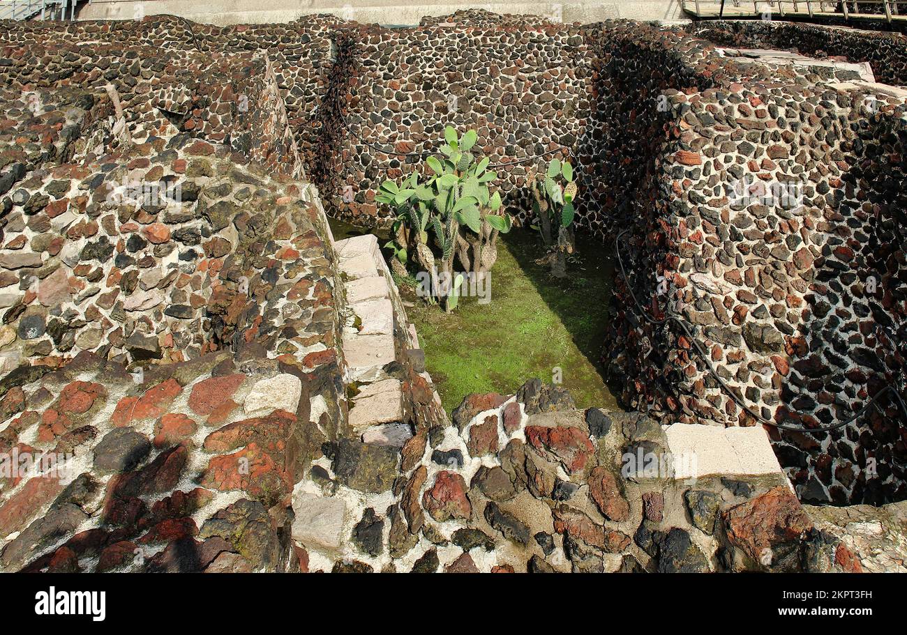 The ruins of the Great Pyramid (or Templo Mayor) the main temple of ...