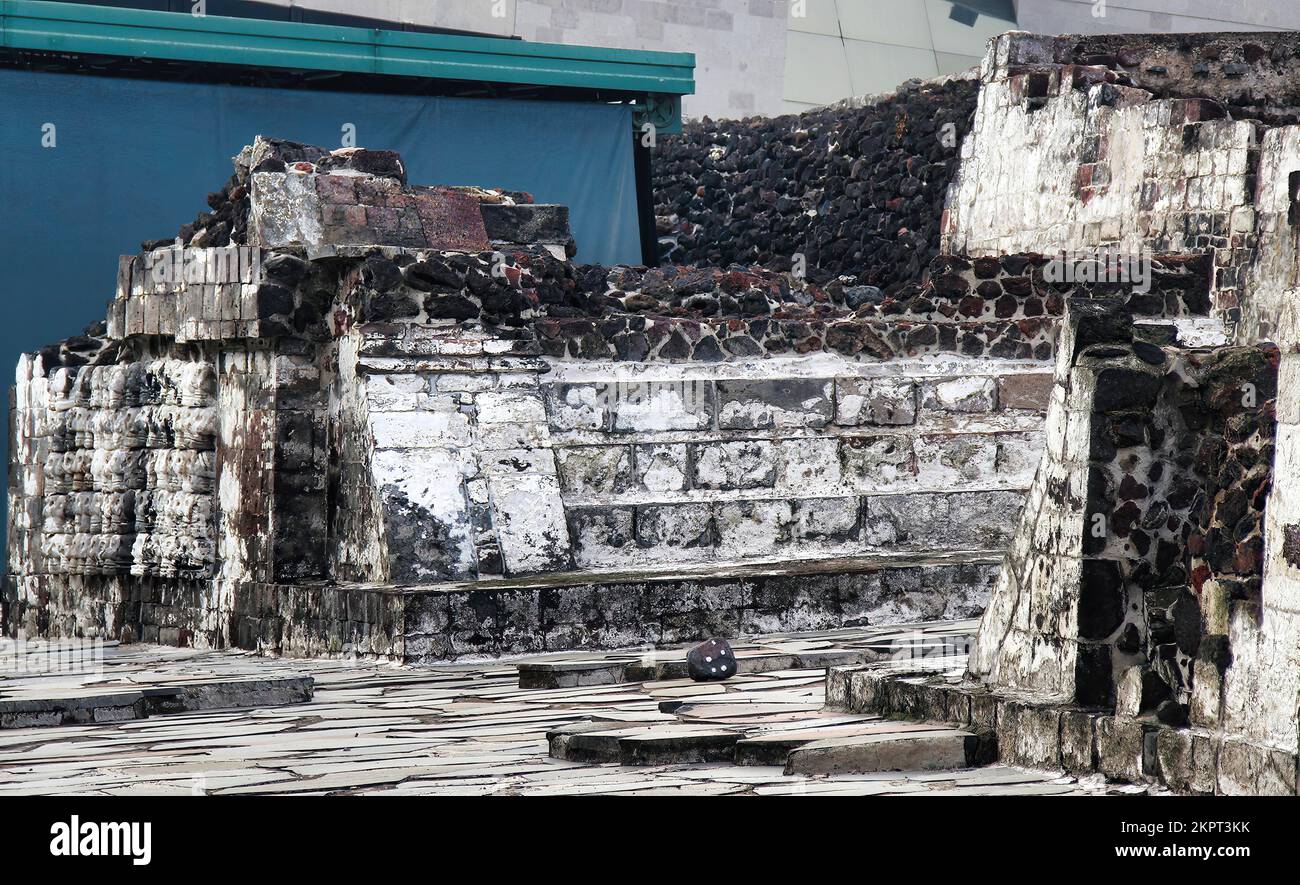 The ruins of the Great Pyramid (or Templo Mayor) the main temple of ...